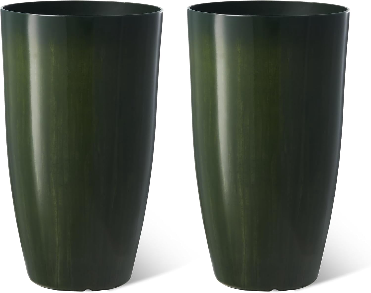 Glitzhome 23.5" H Large Tall Planter for Outdoor ,Set of 2 Plastic Tall ...