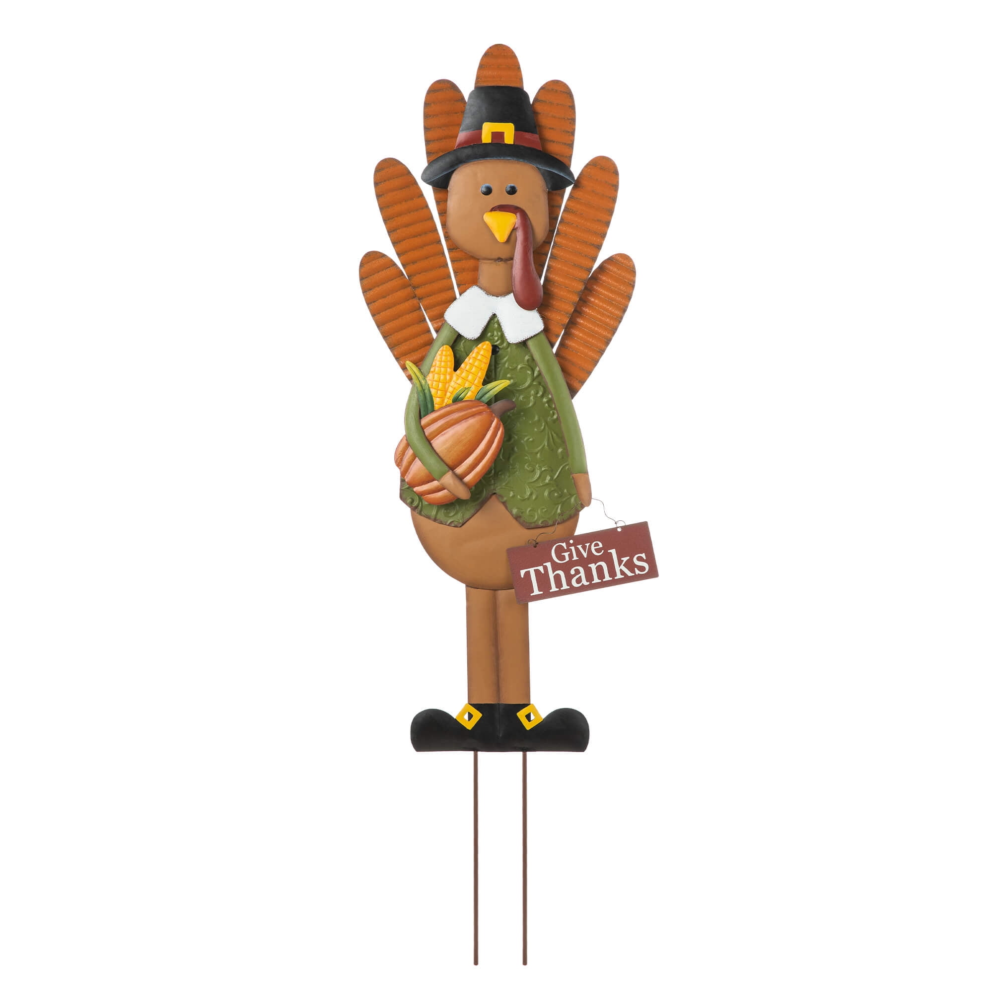 Glitzhome 36" Height Thanksgiving Wooden Turkey Welcome Sign Porch ...