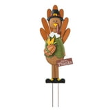 Glitzhome 36" Height Thanksgiving Wooden Turkey Welcome Sign Porch ...