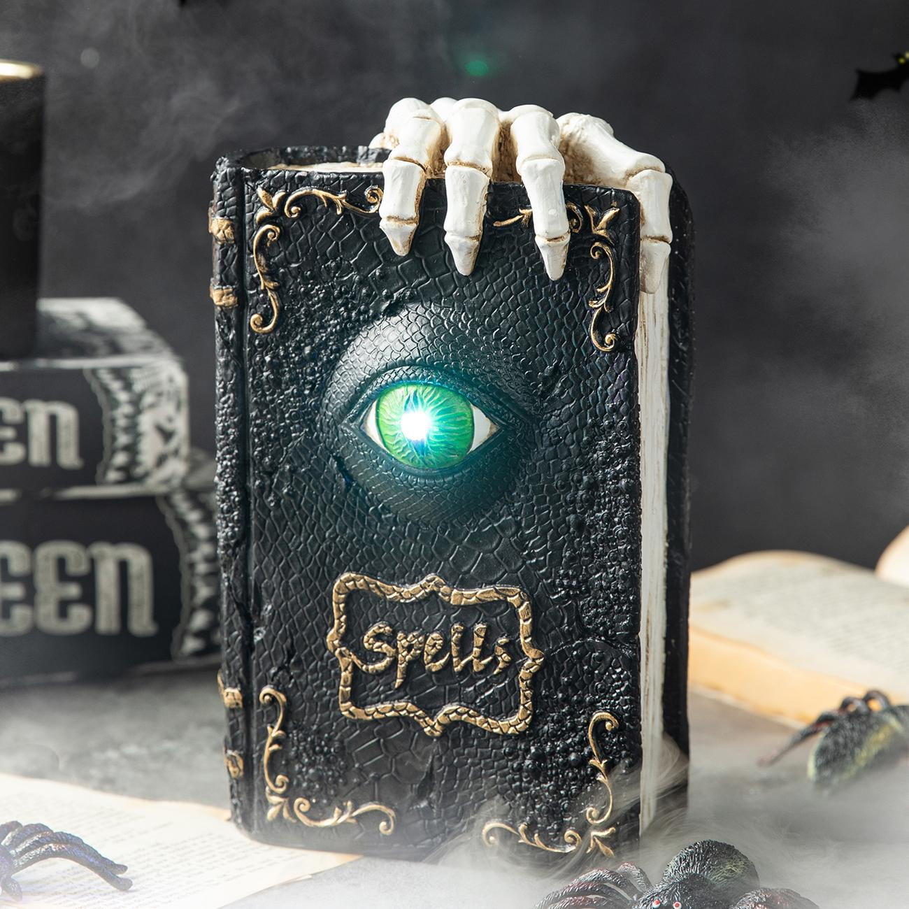 Glitzhome 7.75 Inch Tall Halloween Lighted Ghostbuster Resin Book ...