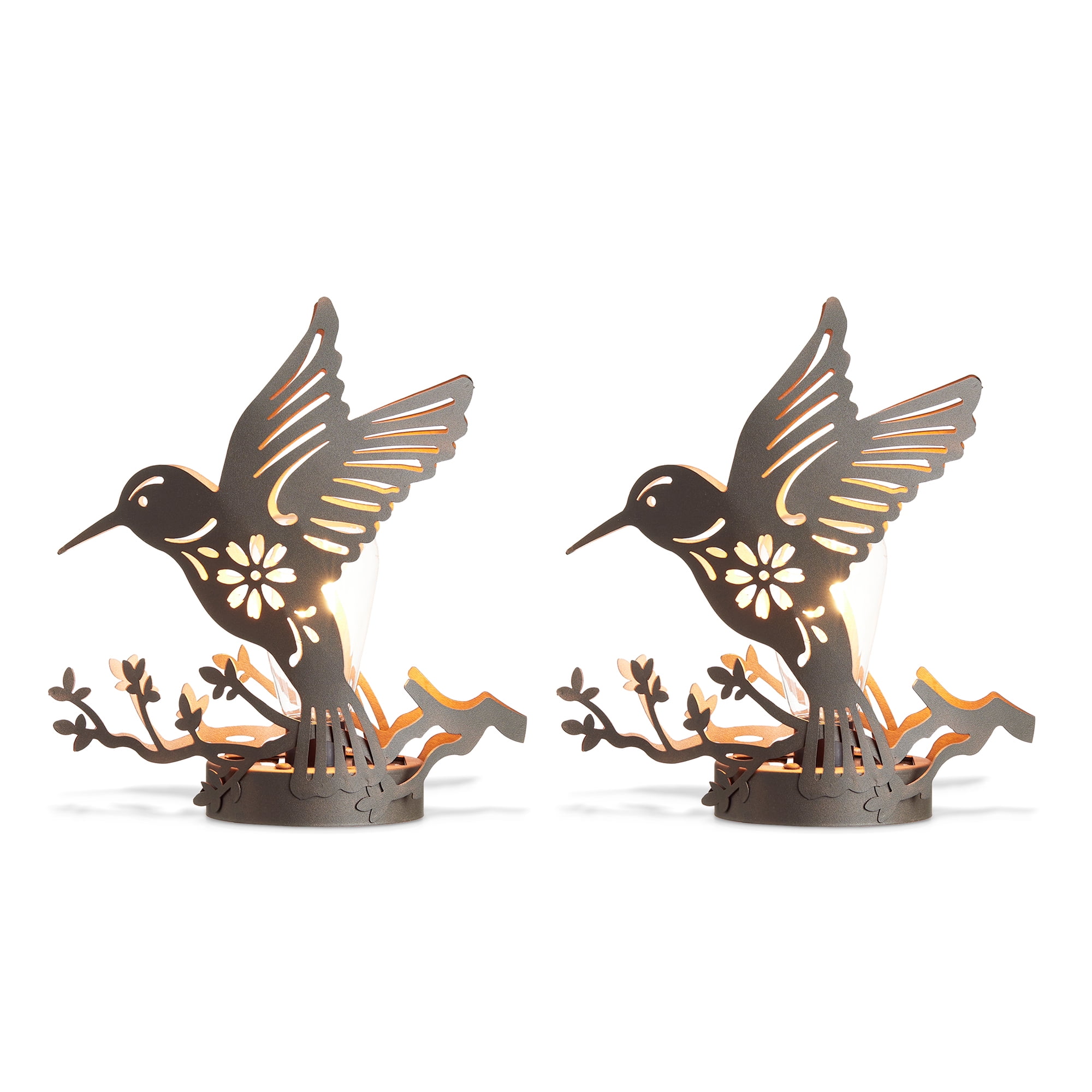 Glitzhome 9.75"H Set of 2 Black and Gold Metal Cutout Flying ...