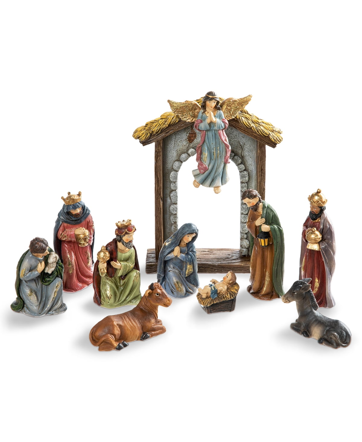 Glitzhome Resin Nativity Figurine Set, 10 Piece - Walmart.com