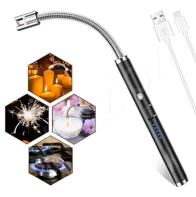 Glitzkiva Flexible USB Lighter with Rechargeable Battery Windproof ...