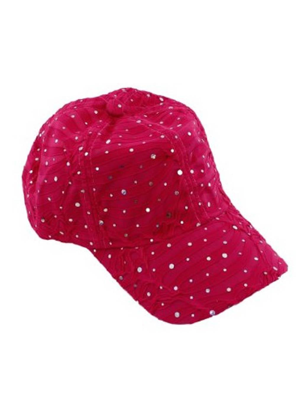 Glitzy Game Sequin Trim Baseball Cap - Fuschia - Walmart.com