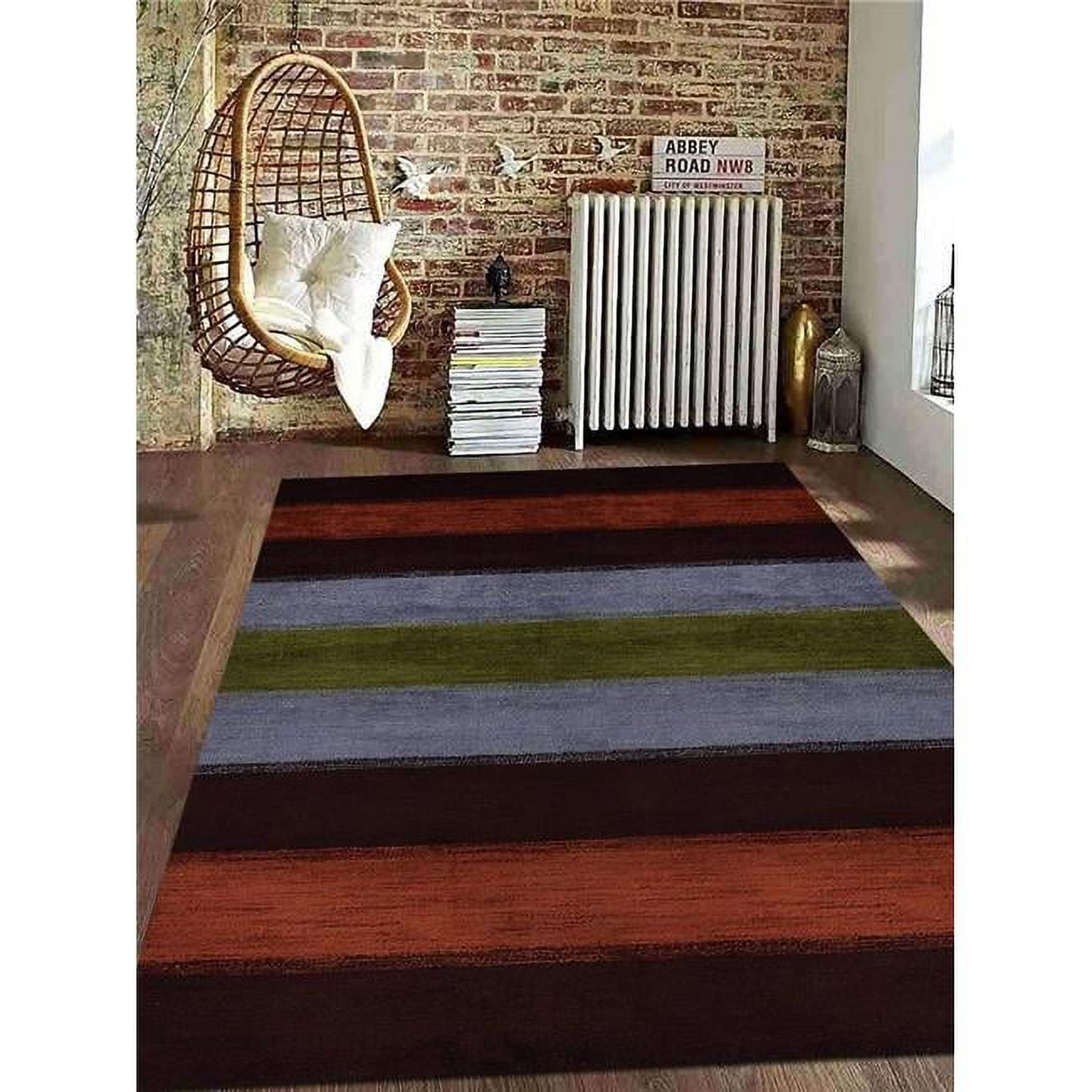 Glitzy Rugs Hand Knotted Gabbeh Silk Mix Contemporary Area Rug - Brown ...