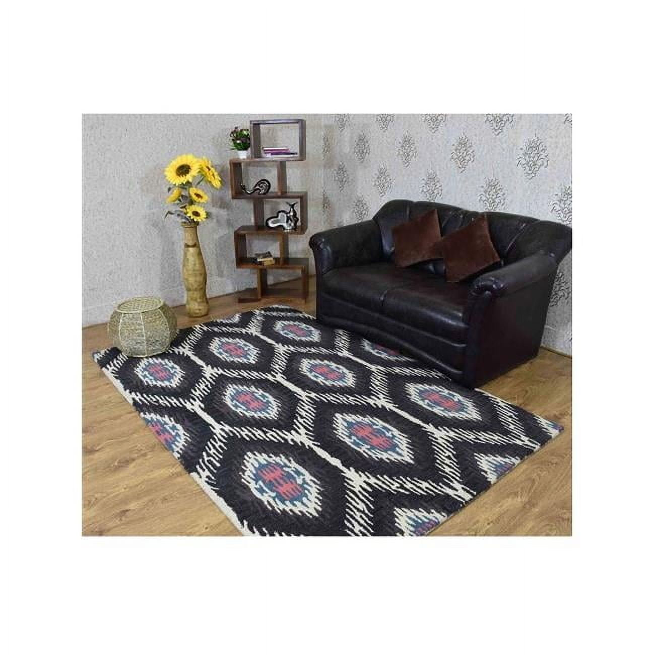 Glitzy Rugs Hand Tufted Wool Geometric Area Rug - Brown & Beige - 8 ft ...