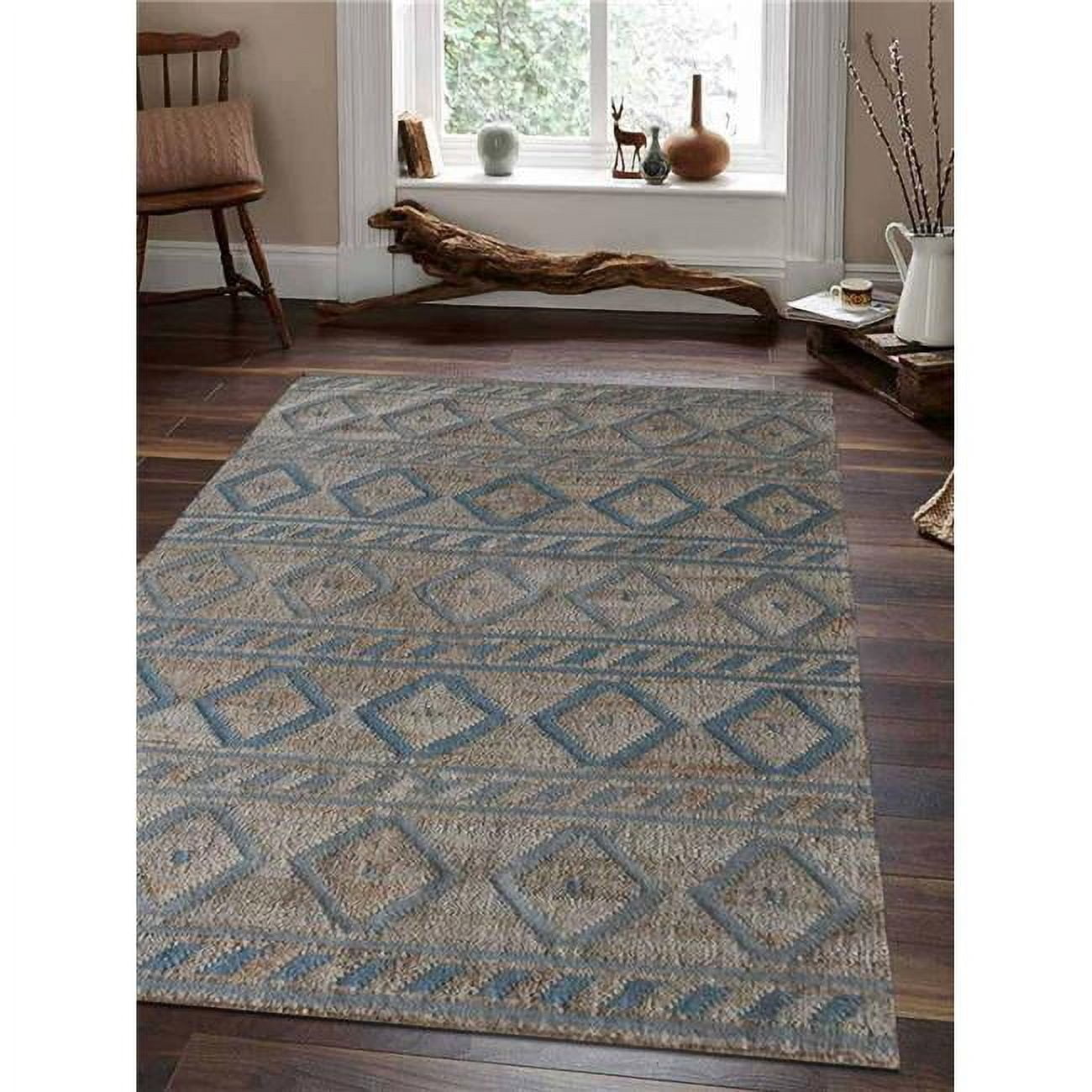 Glitzy Rugs UBSJ00088HX04X03A4 4 x 6 ft. Hand Woven Kilim Jute Eco ...