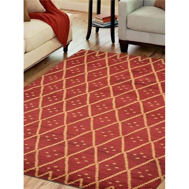 Glitzy Rugs UBSN01118K2612A9 5 x 8 ft. Hand Knotted Wool Geometric ...