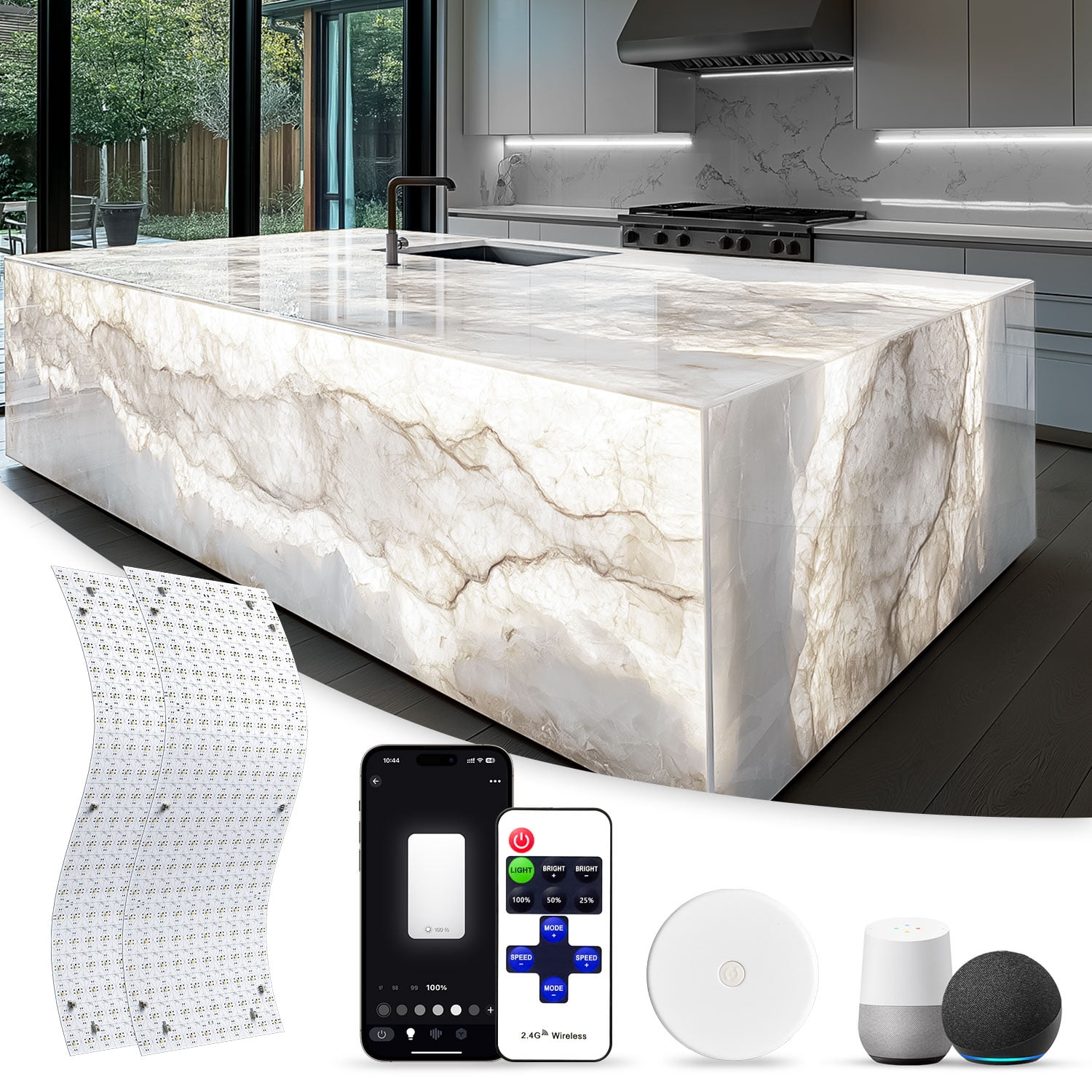 Gliztech 2 Pack LED Backlight Sheet White 6000K 24V 36W, Dimmable LED ...