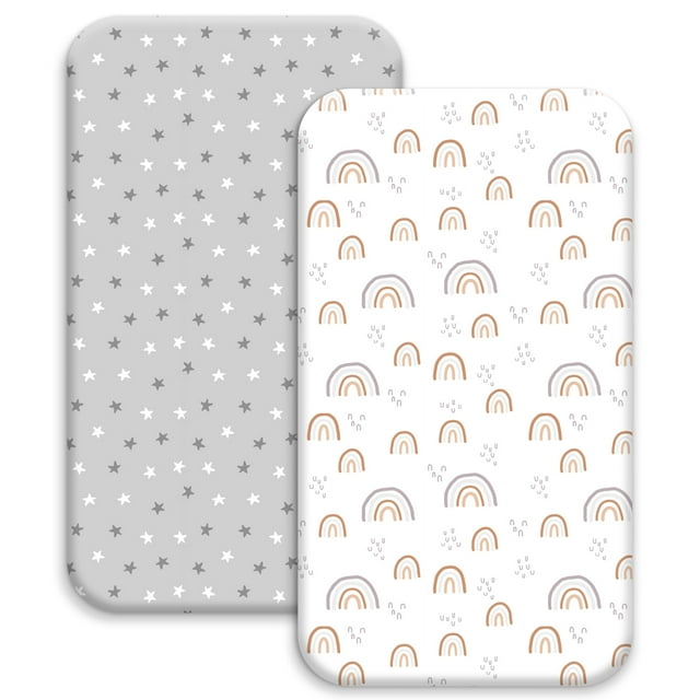 Gllquen Baby 2-Pack Ultra Soft Fitted Microfiber Crib Sheets for ...