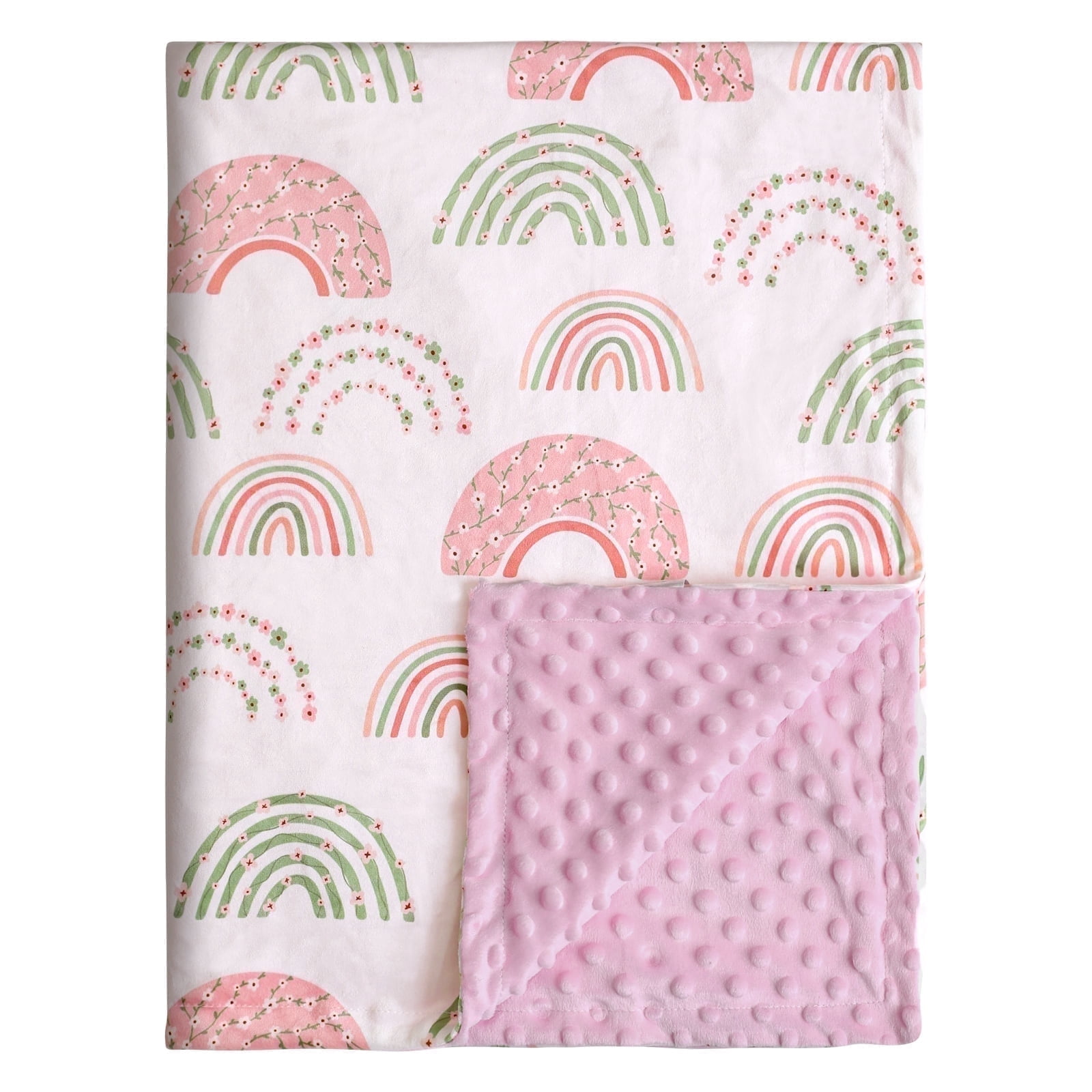GLLQUEN Baby Blanket for Girls 30x40 Inch Soft Plush Minky Rainbow ...