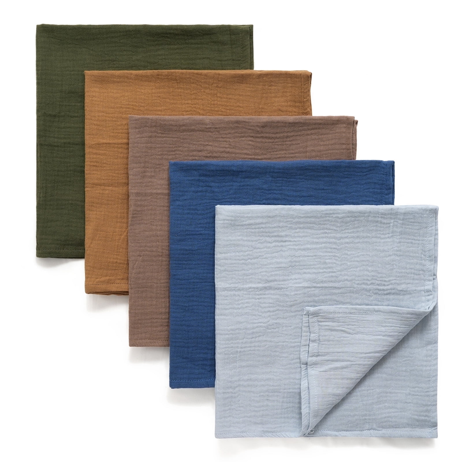 Gllquen Baby Muslin Swaddle Blankets 5-Pack, Neutral Burp Cloths ...