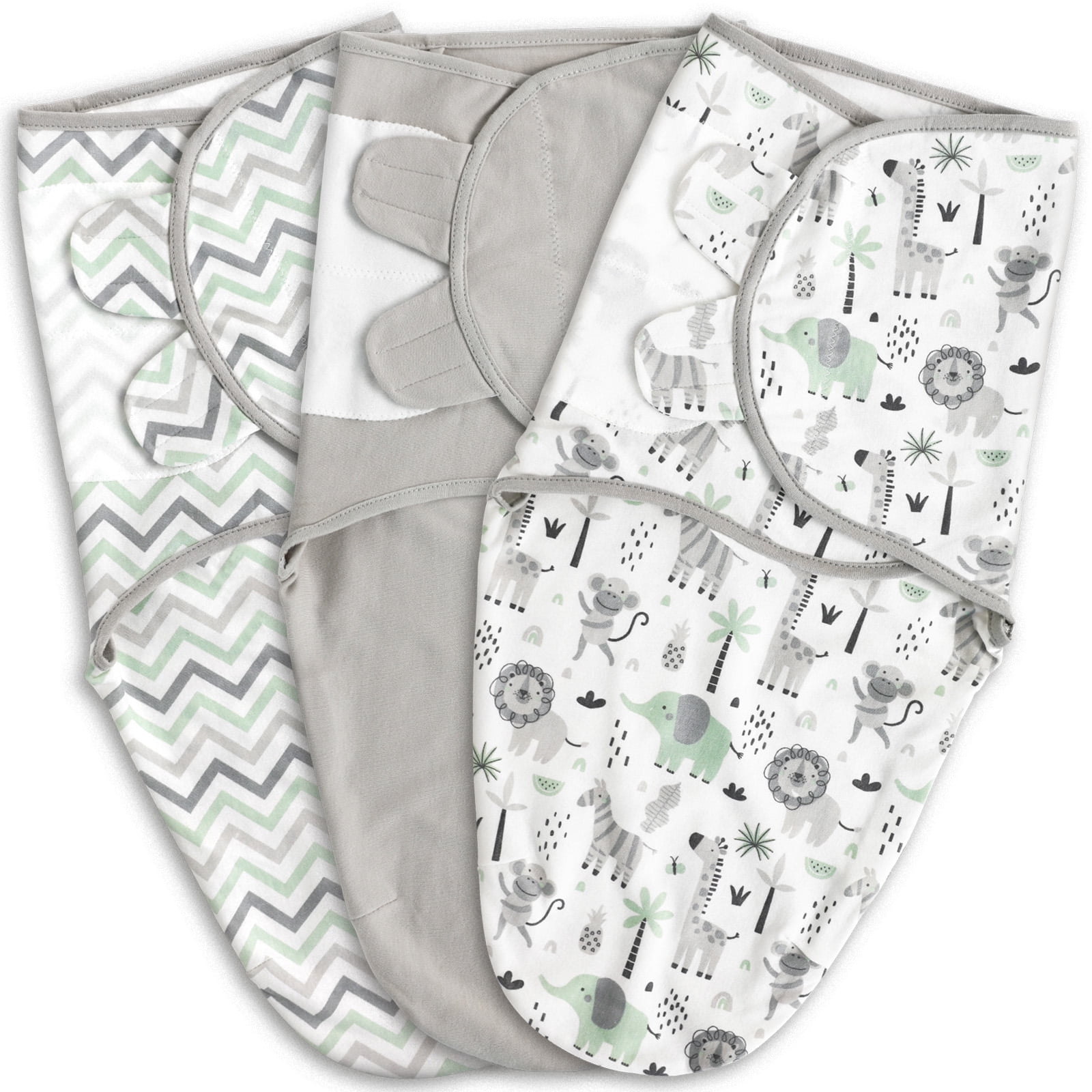 Gllquen Baby Organic Cotton Swaddle 3-Pack for Newborn Infant Boys ...