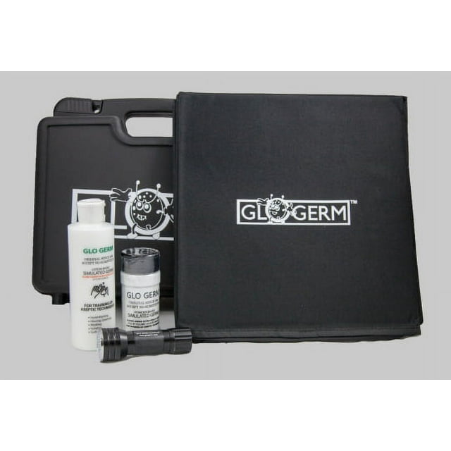 Glo Box Kit with Glo Germ Gel, Powder, 21 LED UV Flashlight & Folding ...