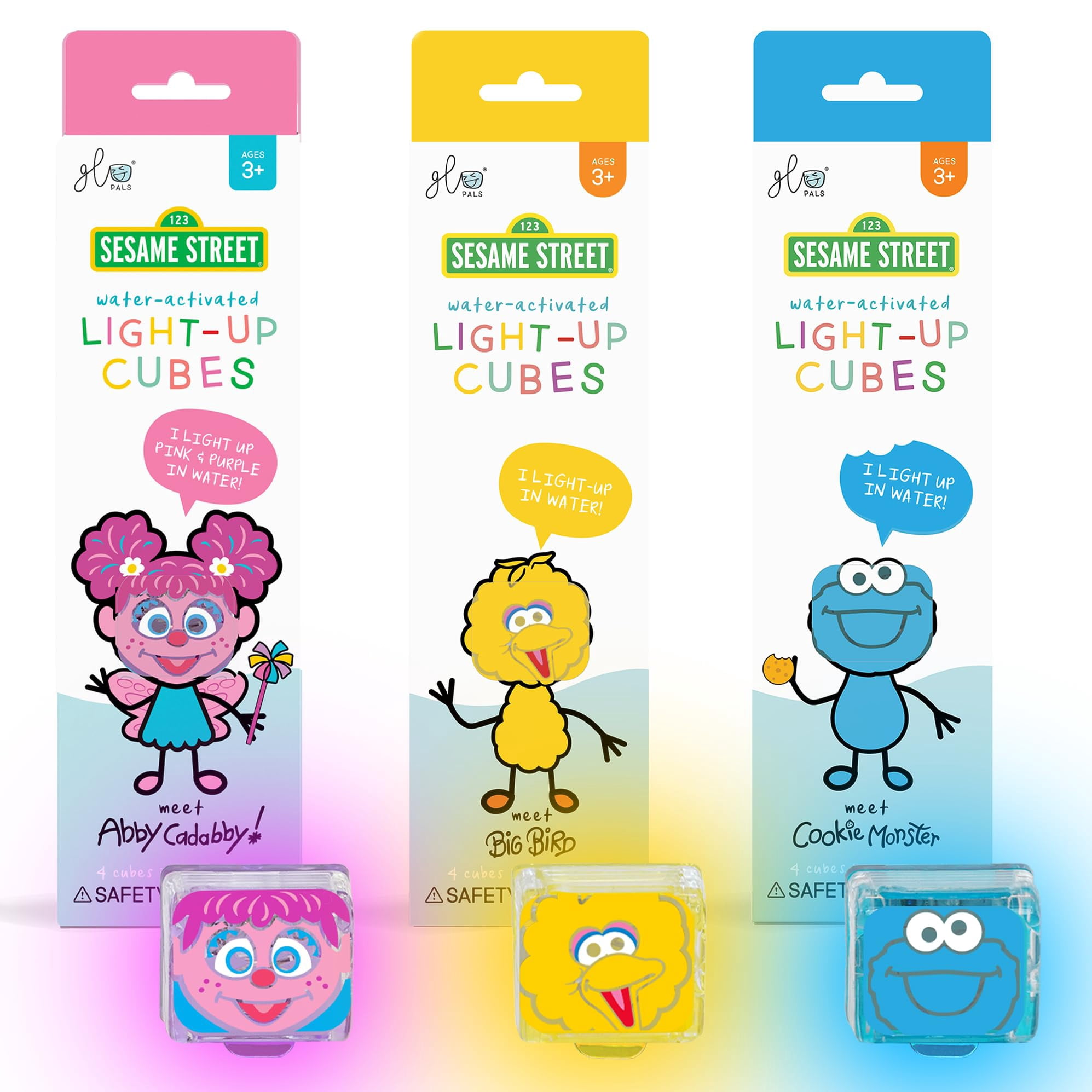 Glo Pals x Sesame Street Water-Activated Light-Up Cubes Bundle for ...