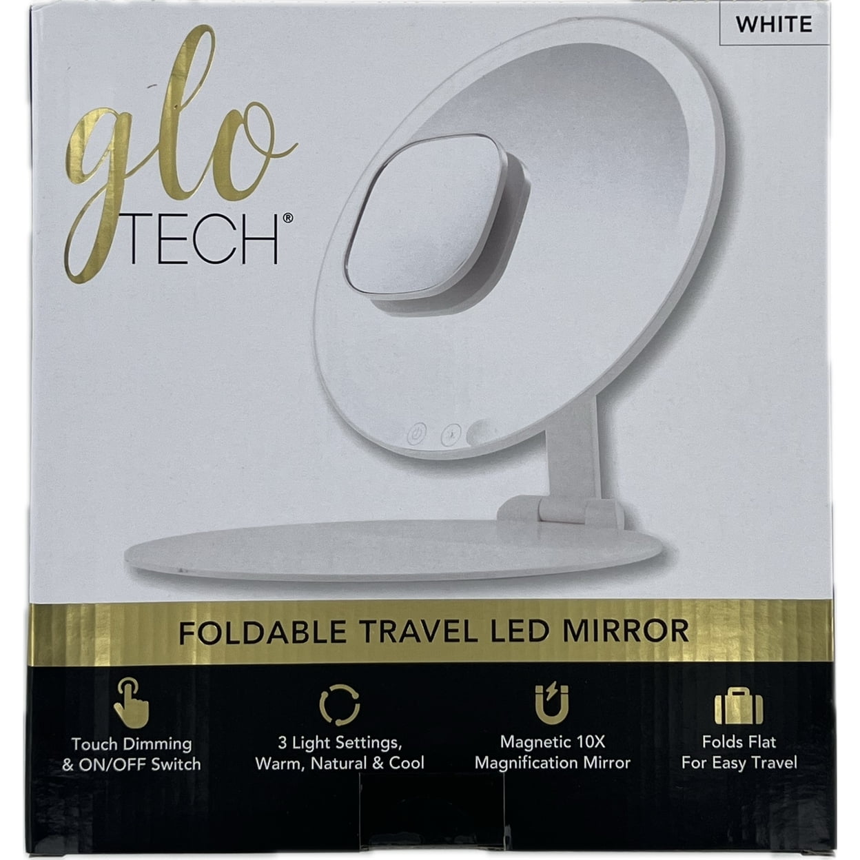 Glo Tech Foldable Travel LED Mirror - Walmart.com