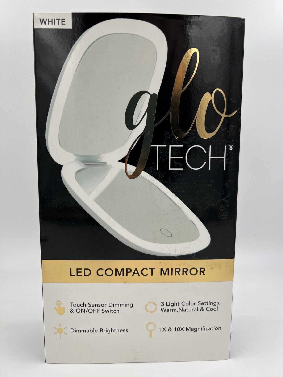 Glo Tech Compact Handheld LED Makeup Mirror with Light, Magnifying Mini ... Glo Tech Compact Handheld LED Makeup Mirror with Light, Magnifying Mini ...