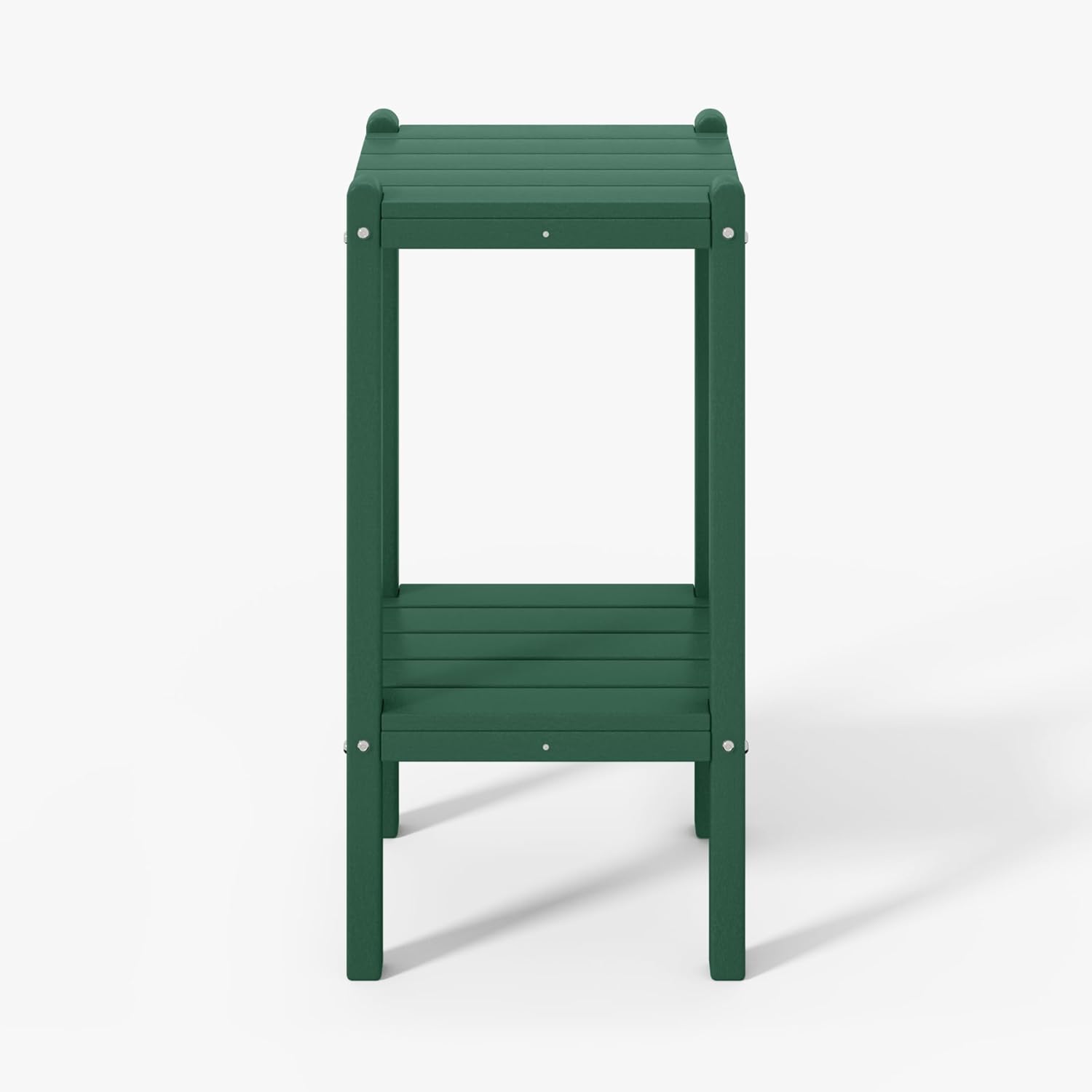 GloCart 36-Inch Outdoor Side Table, HDPE 2-Tier Weather-Resistant Patio ...