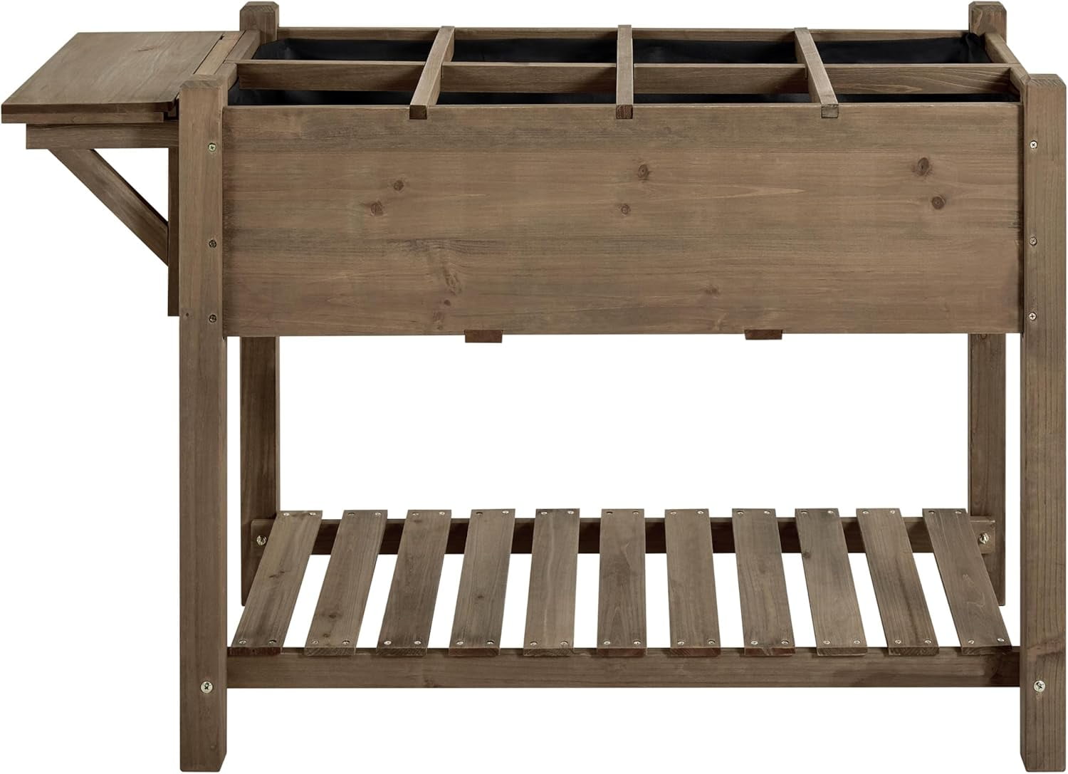 GloCart 49x22x32in Raised Garden Bed with 8 Pockets, Wooden Elevated ...