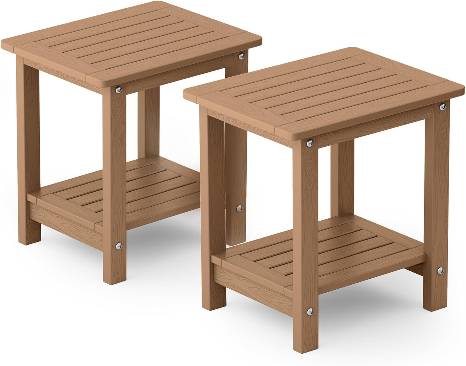 GloCart Outdoor Side Table for Patio: 16" HIPS Weather - Resistant ...