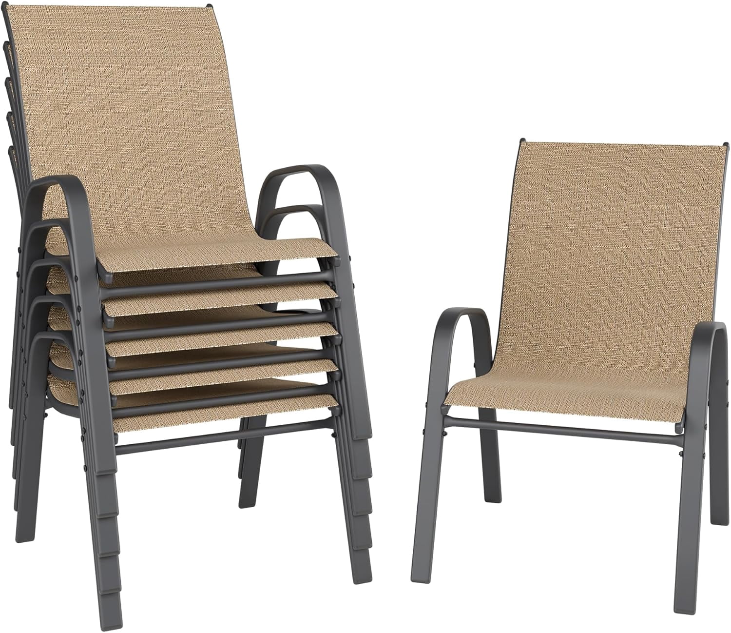 GloCart Patio Chairs Set Outdoor Dining Chairs Stackable for All ...