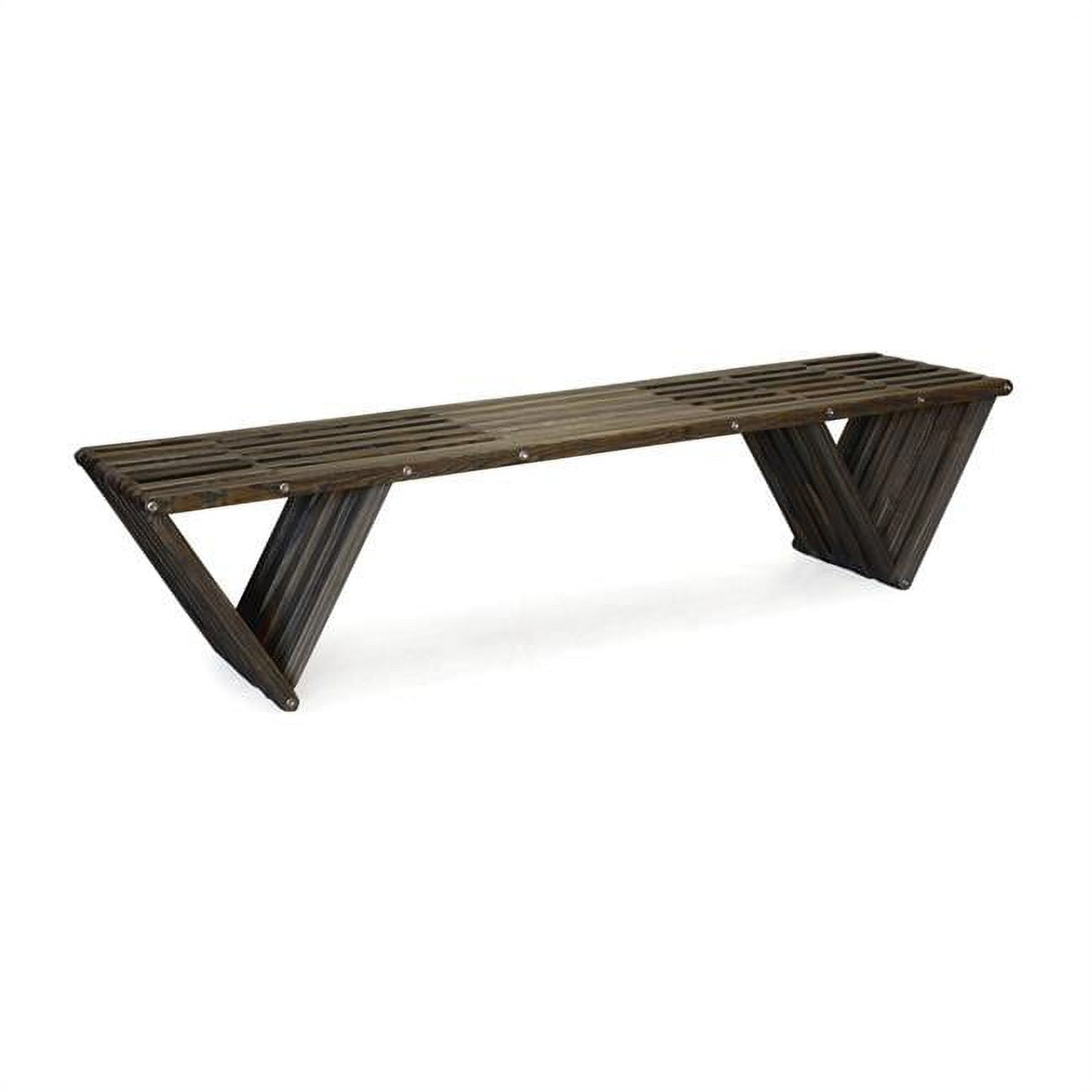 GloDea Backless Wood Outdoor or Indoor Bench 6' Wild Black - Walmart.com