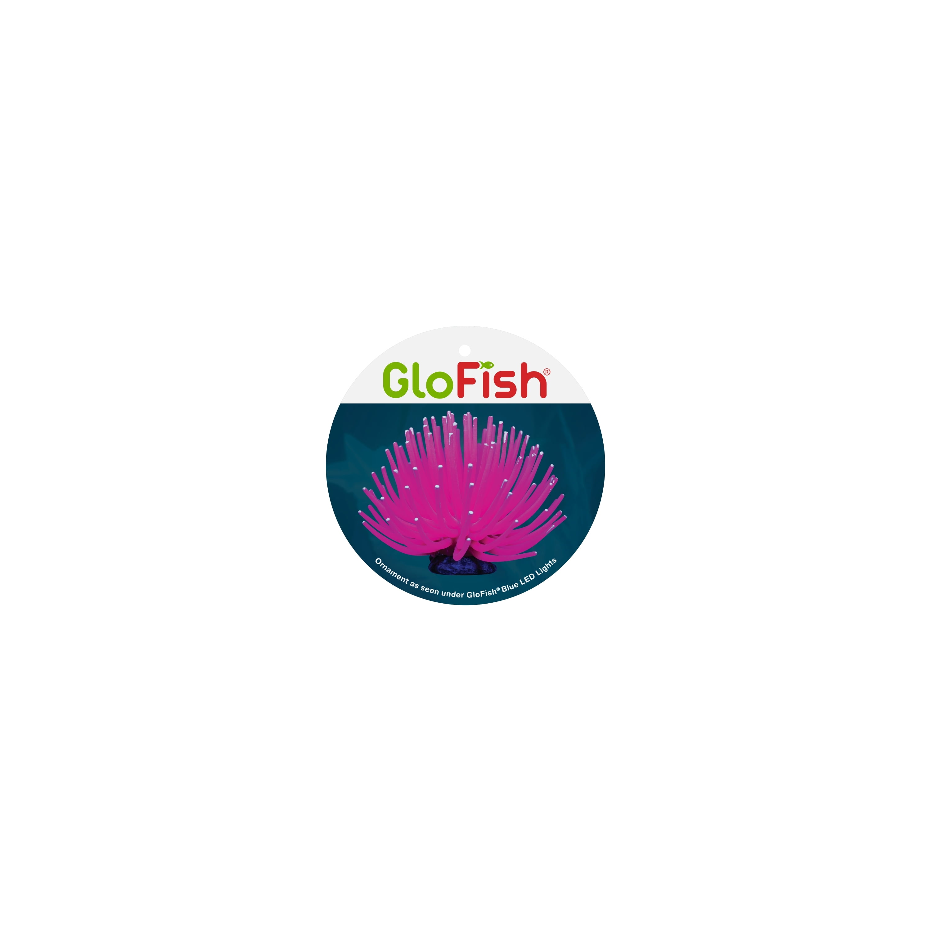 GloFish Large Pink Anemone Aquarium Ornament, Fluorescent Under Blue ...