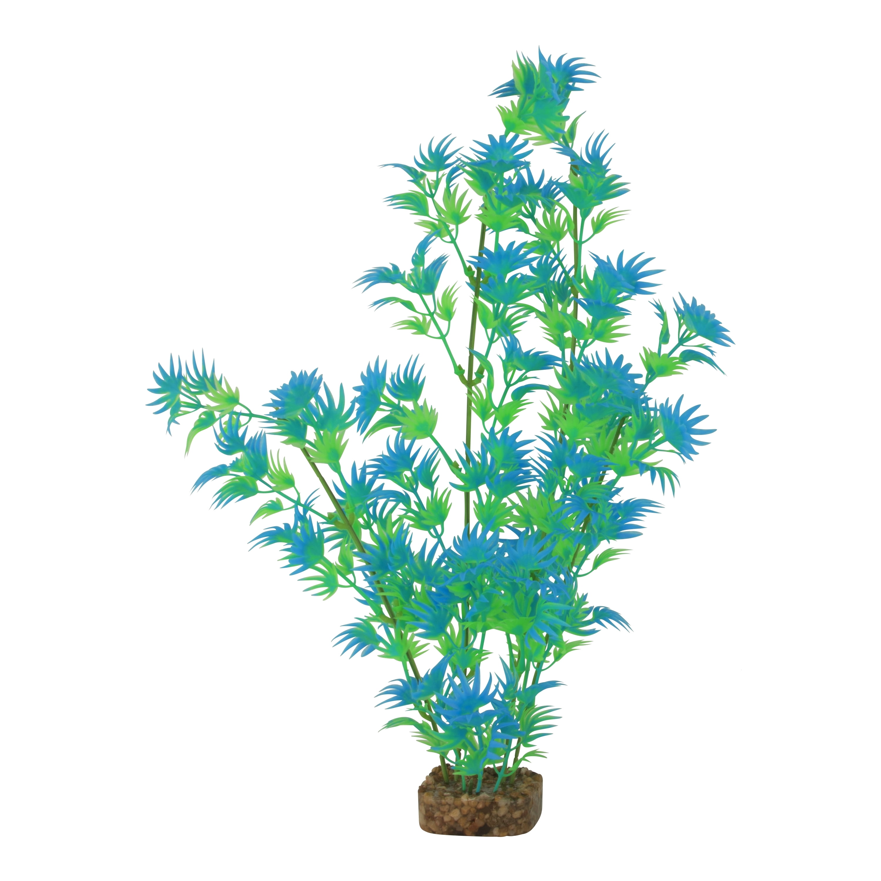 GloFish Plant Aquarium Décor, Green and Blue Extra-Large, Fluorescent ...
