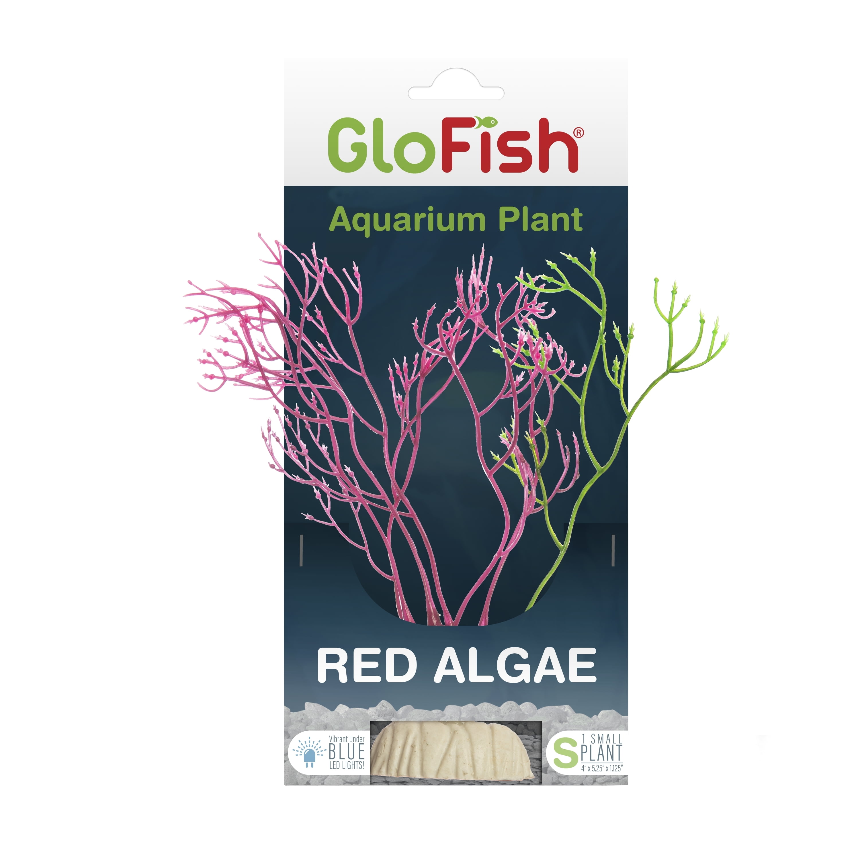 GloFish Red Algae Plant Aquarium Décor, Red Small, Fluorescent Under ...