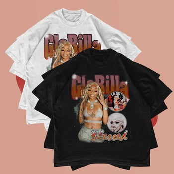 GloRilla Vintage Print T Shirt Short Long Sleeve Recording Artist ...