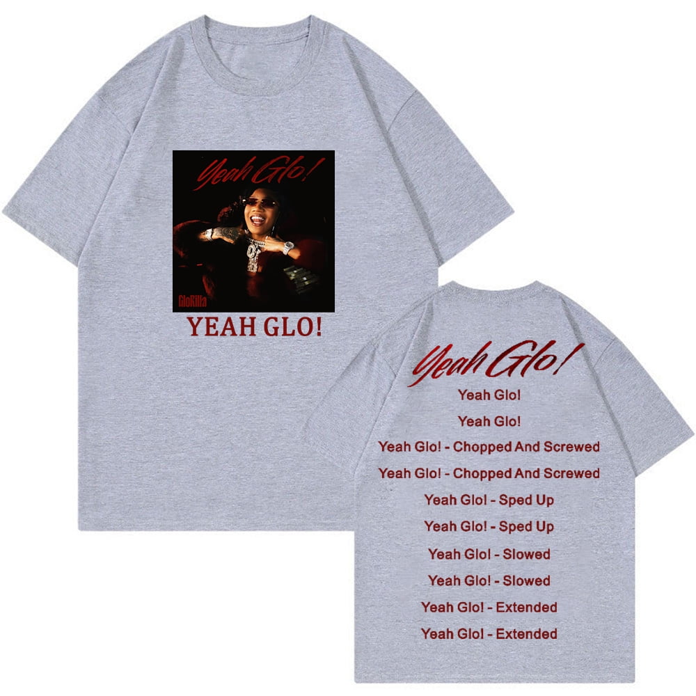 GloRilla Yeah Glo Album T-shirt 2024 Tour Short Sleeve Cotton Tee Men ...
