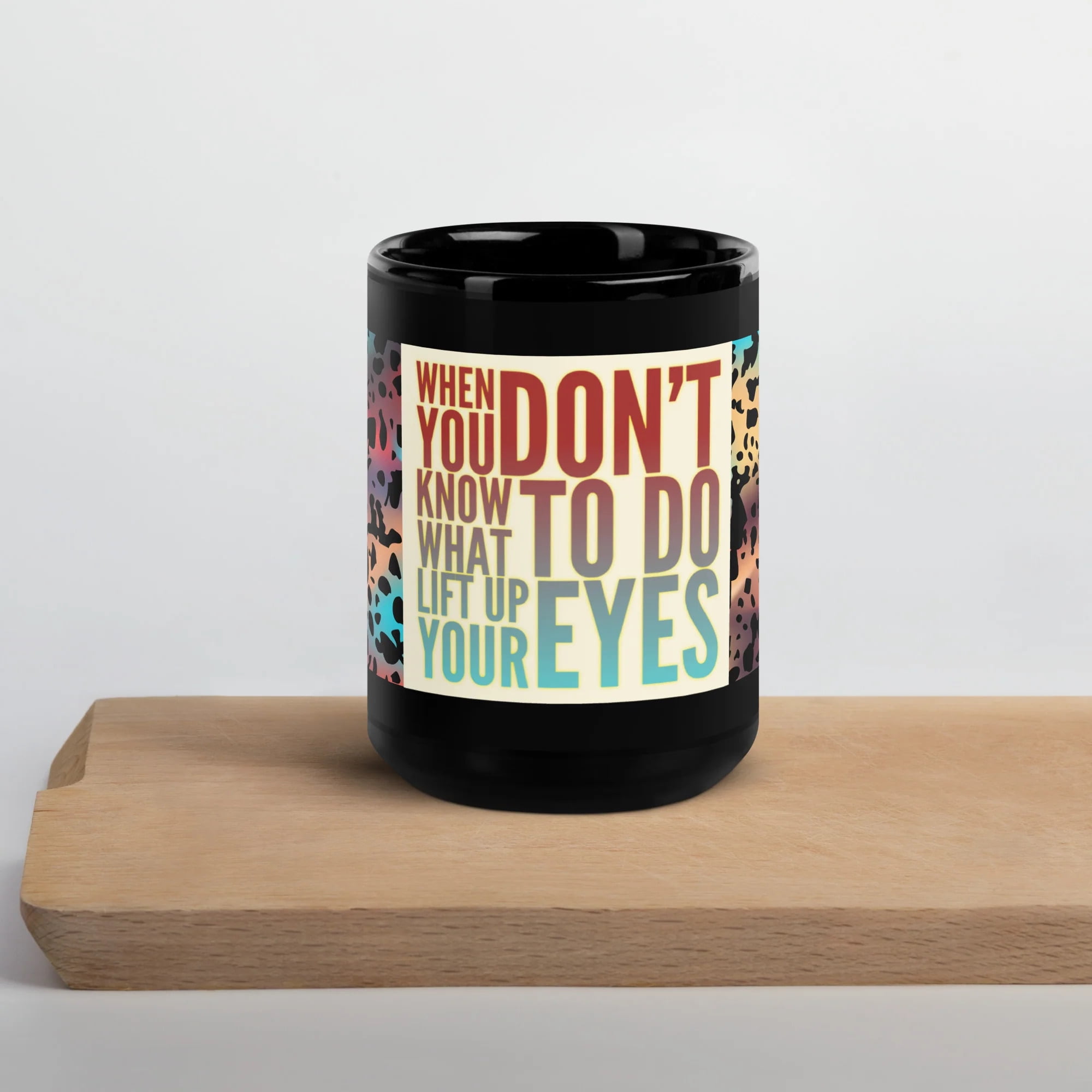 GloWell Designs - Black Glossy Mug - Motivational Quote - Lift Up Your ...
