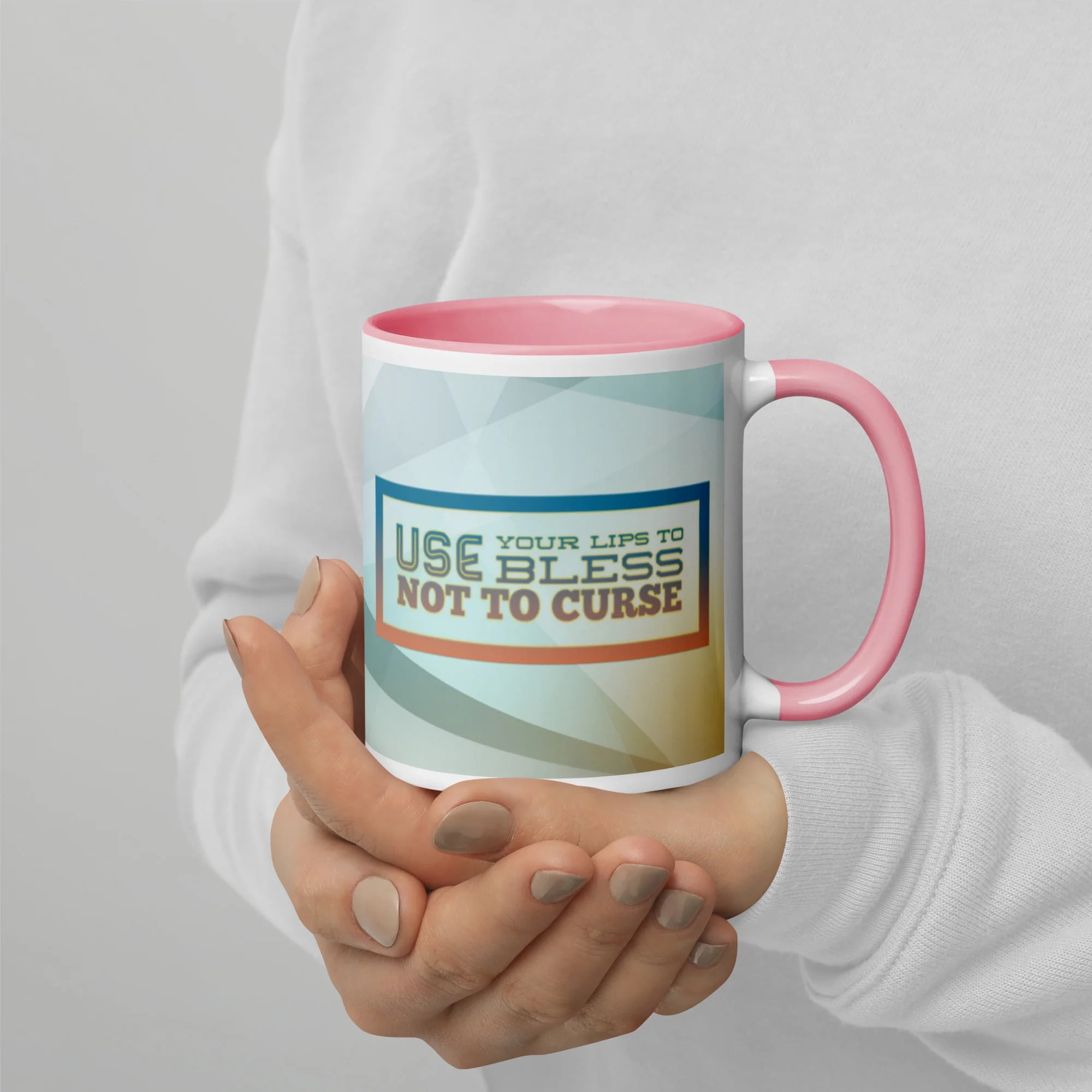 GloWell Designs - Motivational Quote - Mug with Color Inside - Bless - Walmart.com