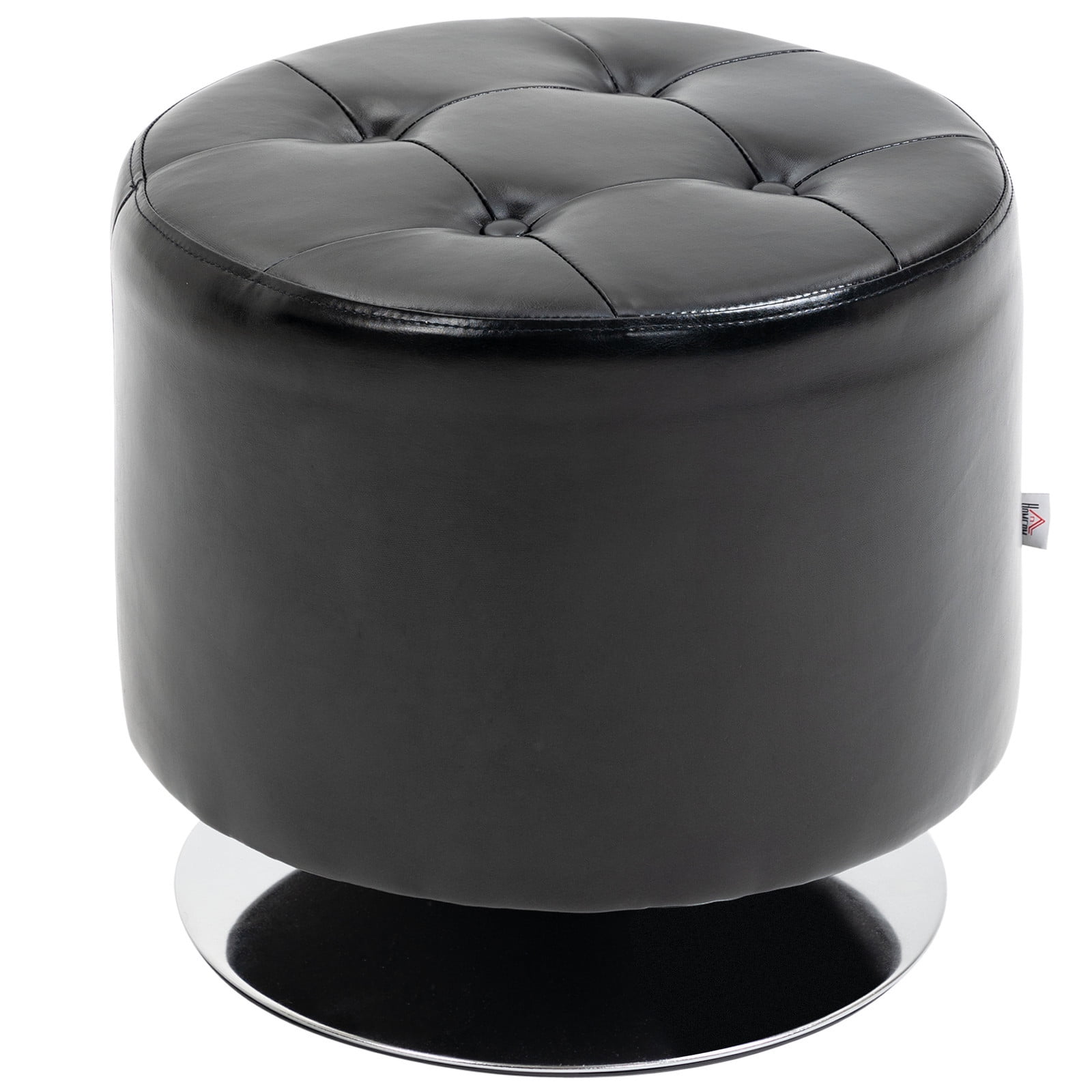 Gloaa 360° Swivel Foot Stool - Round PU Ottoman with Ultra-Thick ...