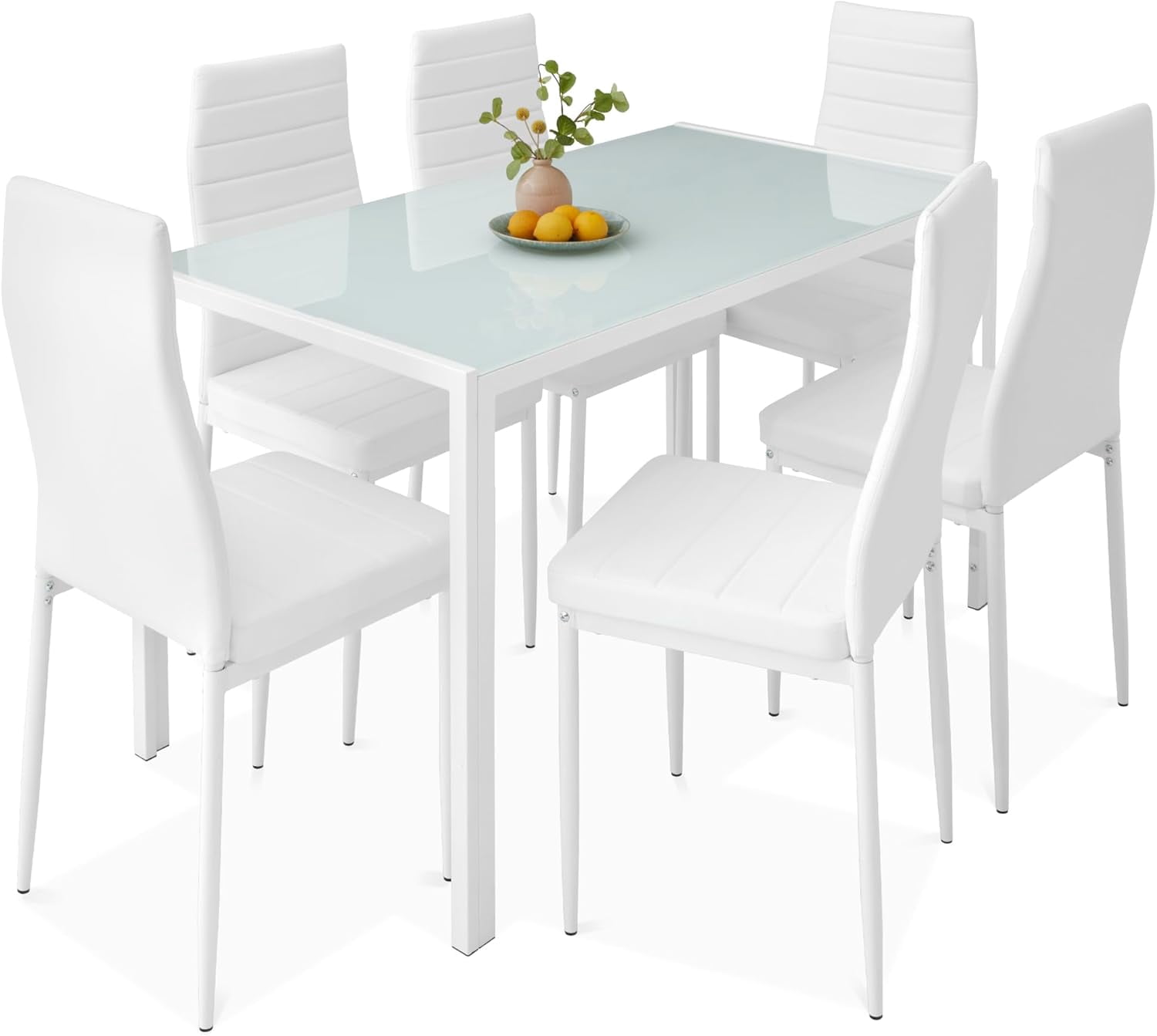 Gloaa Glass Dining Set, Modern Kitchen Table Furniture for Dining Room ...