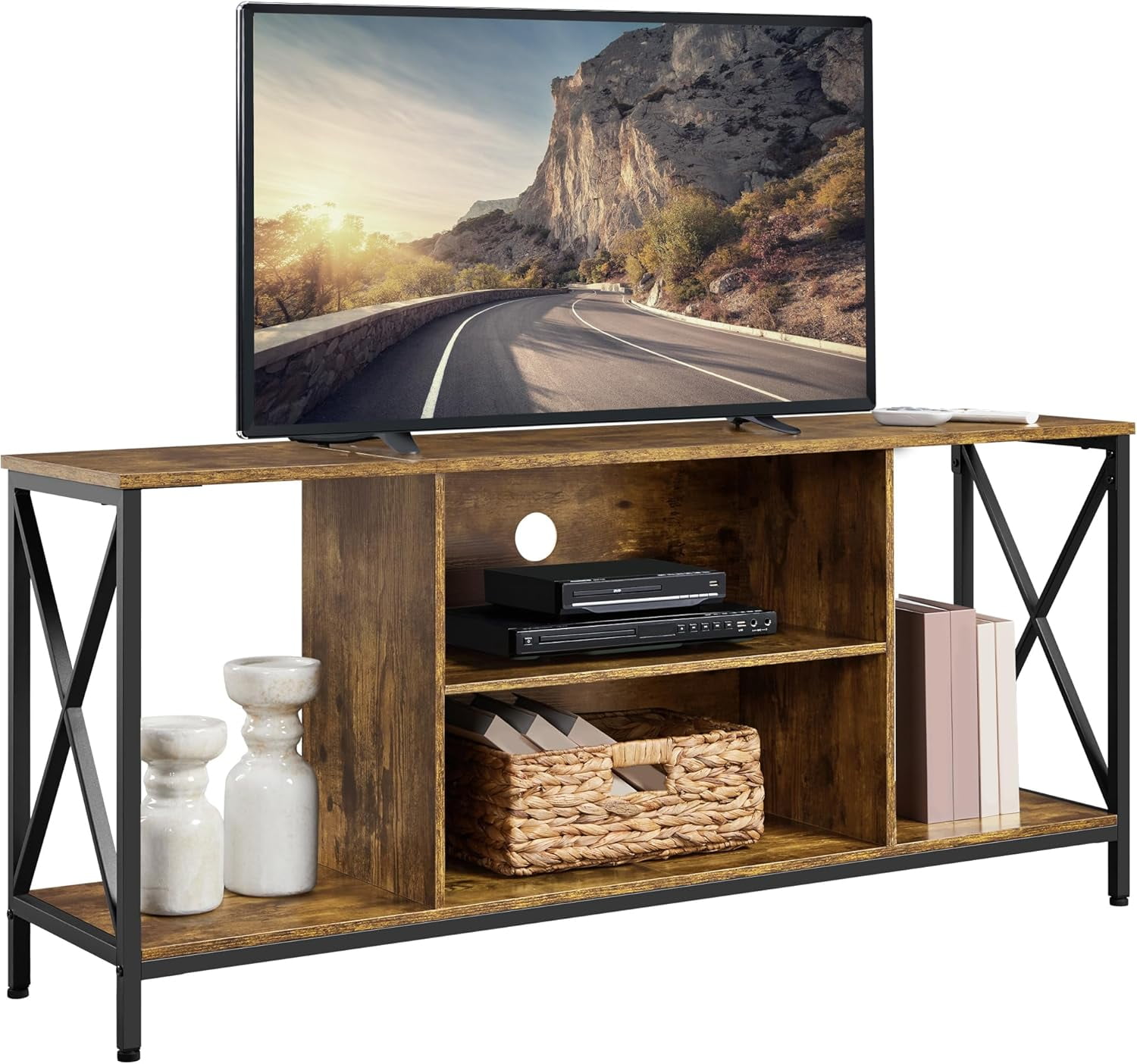 Gloaa TV Stand for TVs up to 65 Inch, 55 Inch Entertainment Center with ...