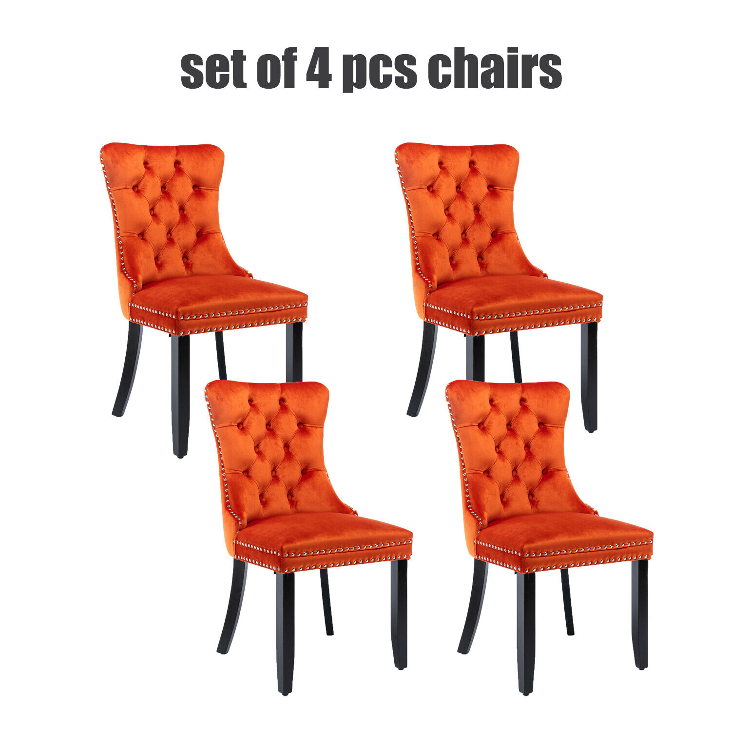 Gloaa Velvet Dining Chairs , Kitchen & Dining Room Chairs , Tufted ...