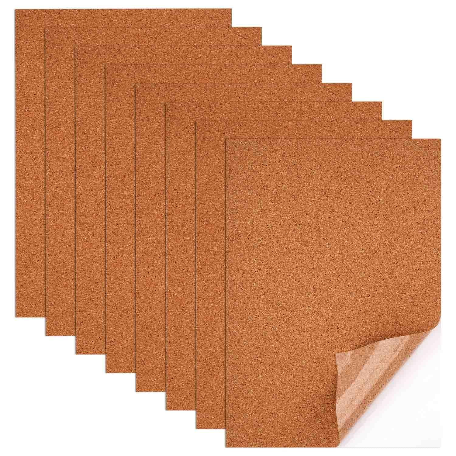 GlobaShun 8pcs Self-Adhesive Cork Sheets, Cork Coasters Cork Tiles ...