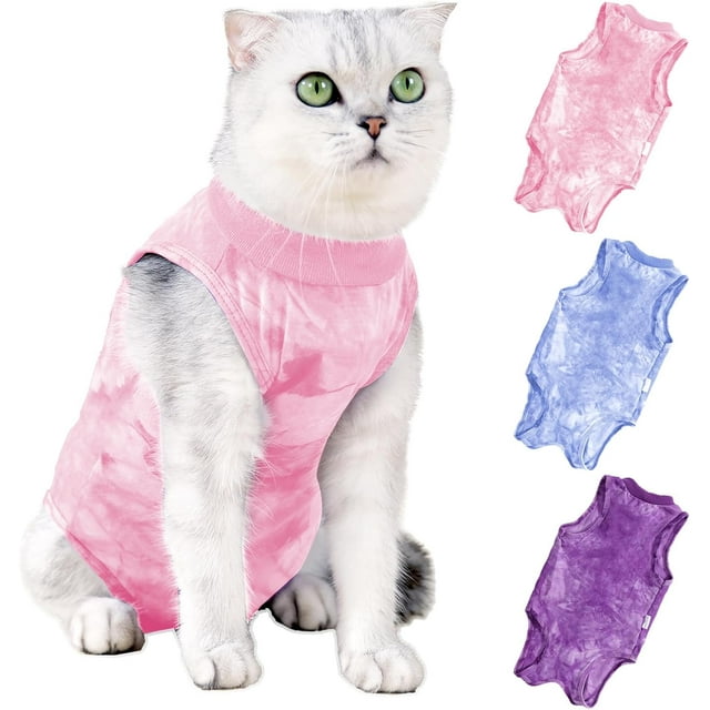 GlobaShun Cat Recovery Suit for Spay Cat Onesie for Cats After Surgery ...
