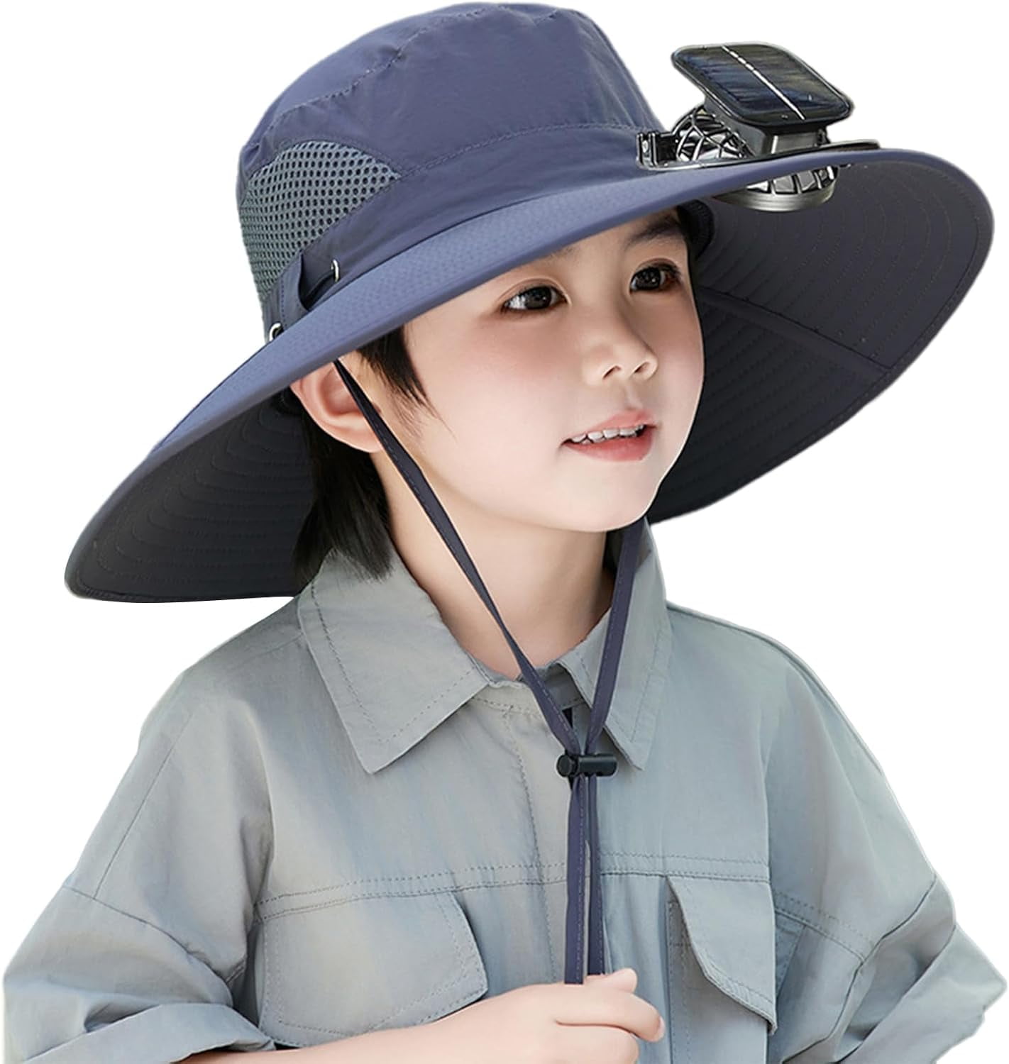 GlobaShun Cooling Fan Hat for Kids 3-12Years Quick Drying Solar Powered ...