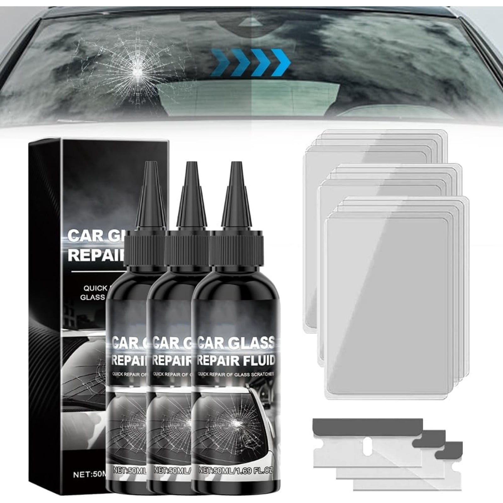 GlobaShun Cracks Gone Glass Repair Kit, 2025 New Car Windshield Crack ...