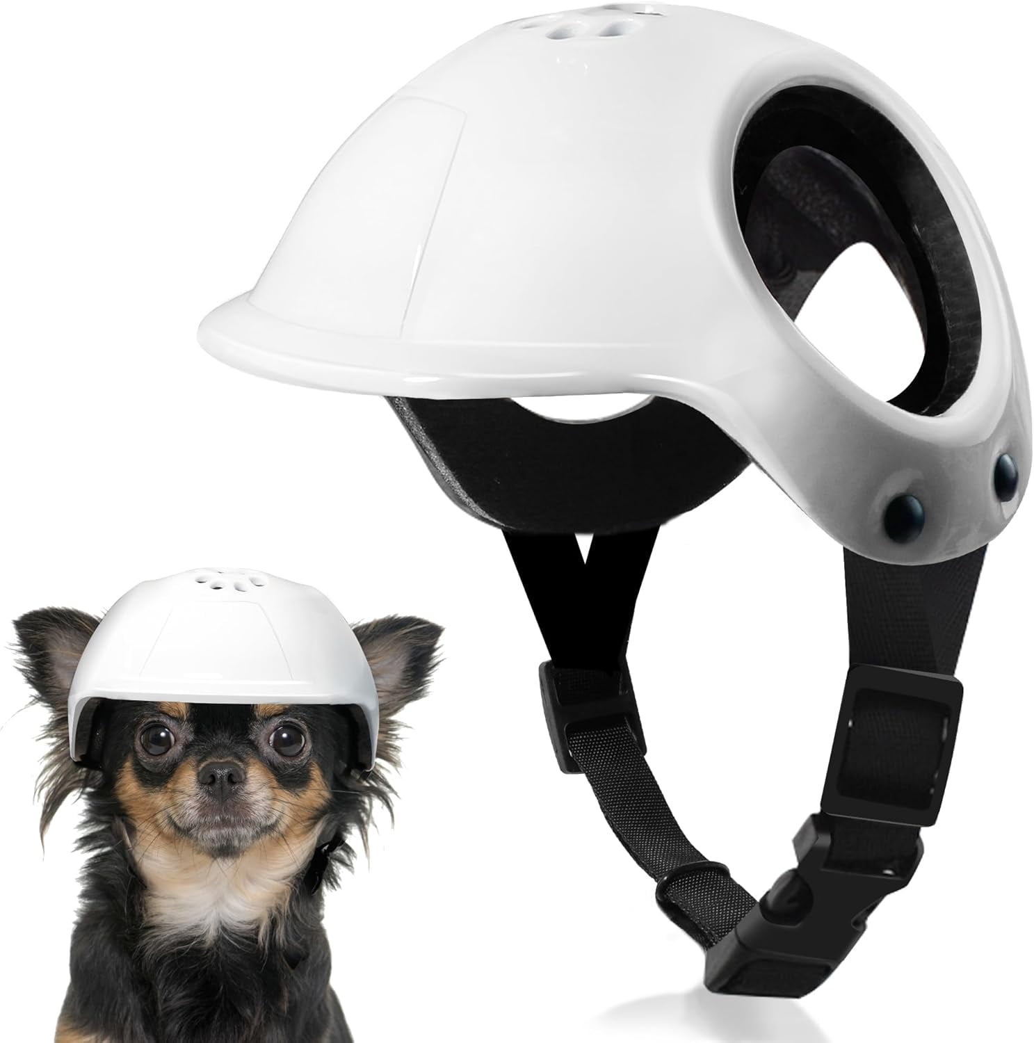 GlobaShun Dog Helmets for Small Dogs with Ear Holes, Hard Safety Pet ...