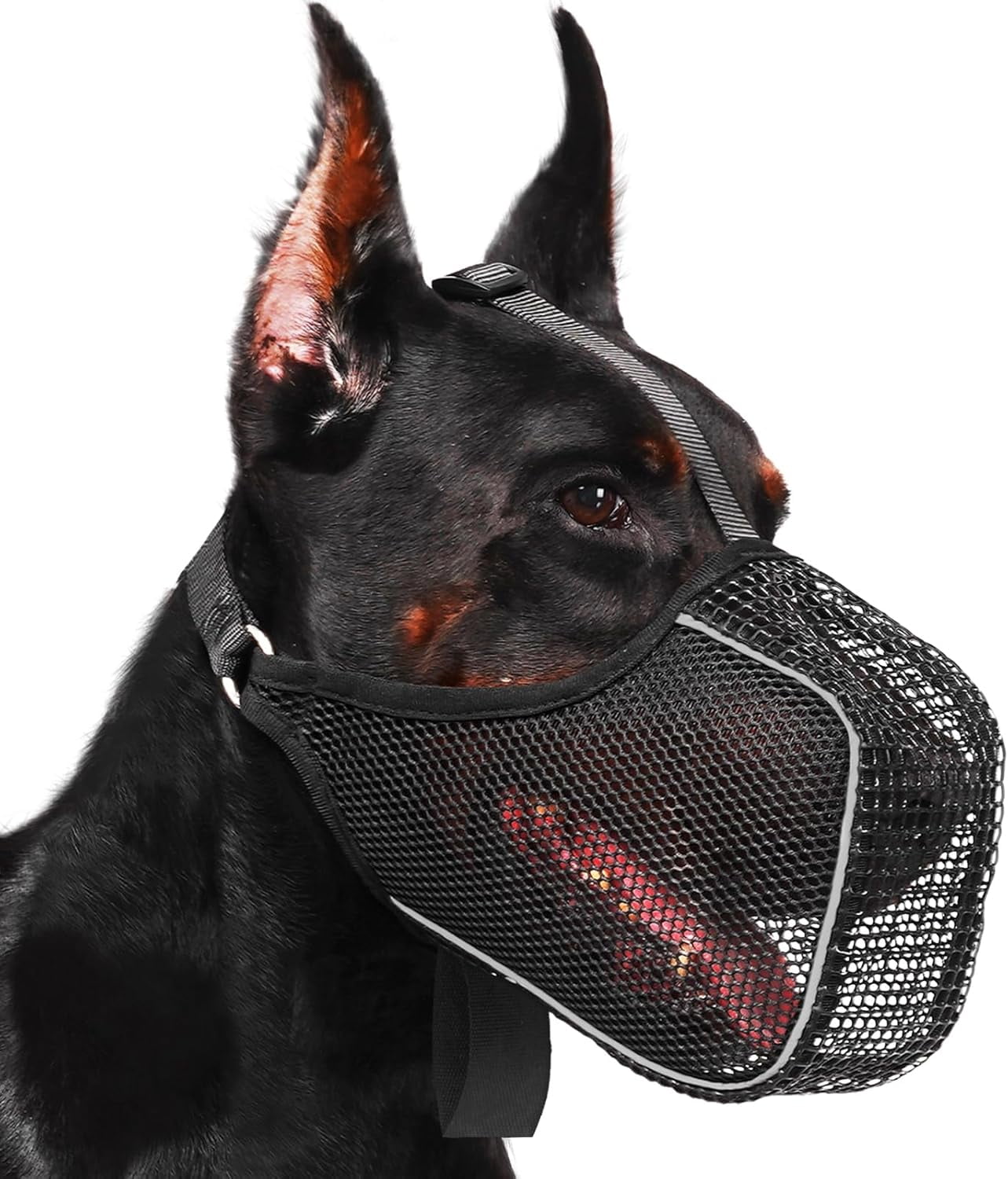 GlobaShun Dog Muzzle, Patented Mesh Muzzle with Panting Room for Large ...