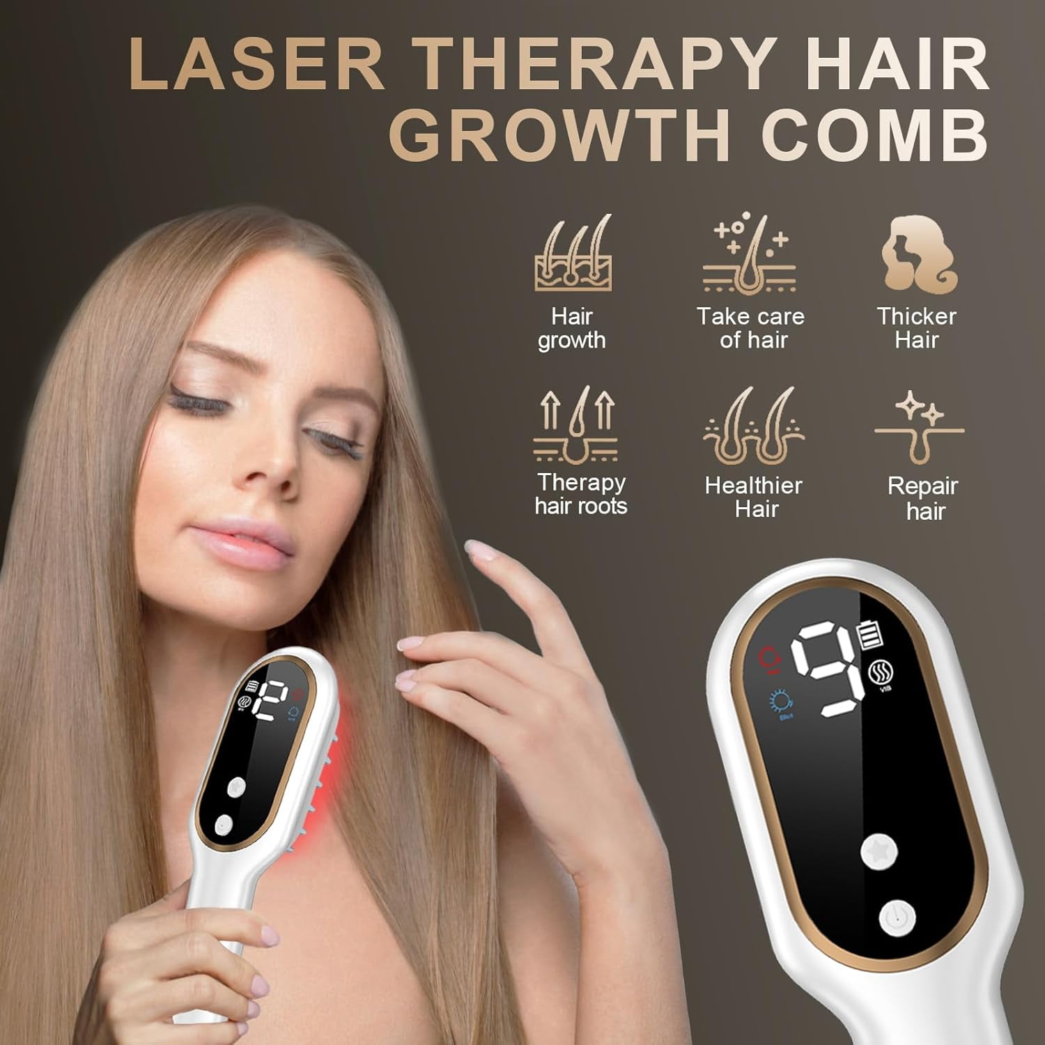 GlobaShun Hair Growth Comb-Red Light Therapy for Hair Growth, Laser ...