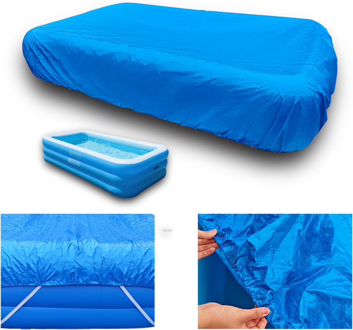 GlobaShun Inflatable Pool Cover Rectangular Fits 120x72 inch Dustproof ...