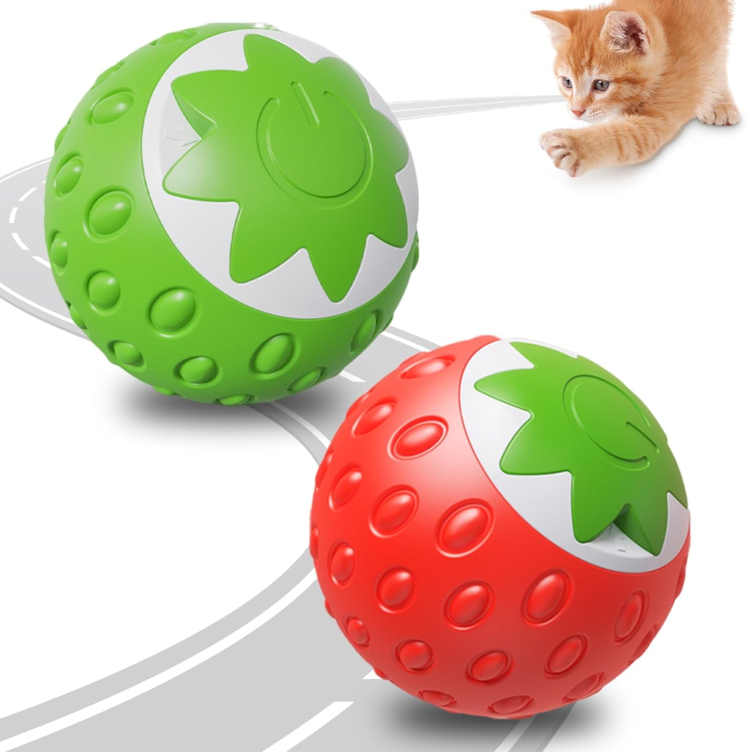 GlobaShun Interactive Cat Toys for Indoor Cats, 2025 New Strawberry ...