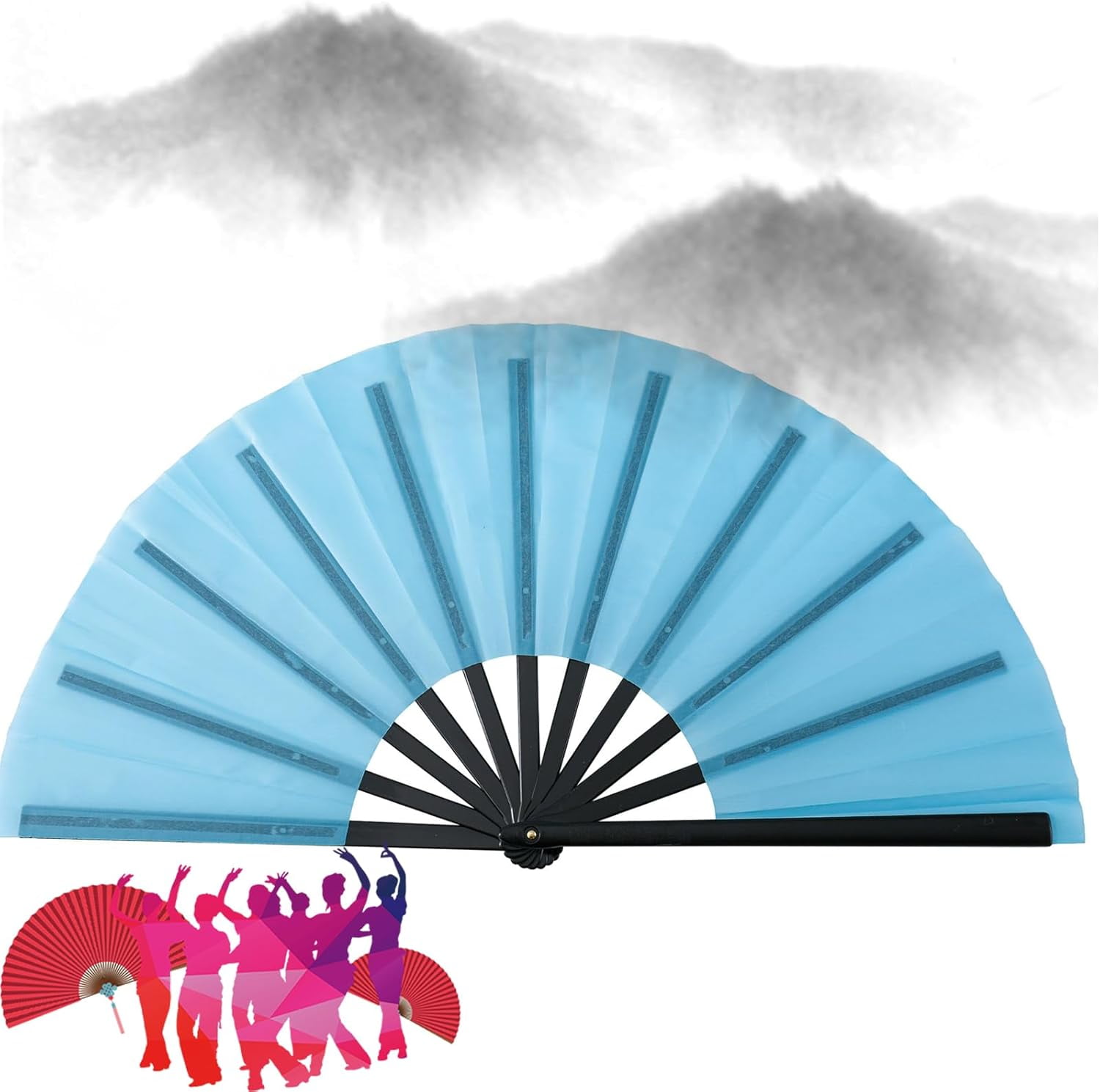 GlobaShun Line Dance Popping Fan, Boots on the Ground Hand Fan, Large ...