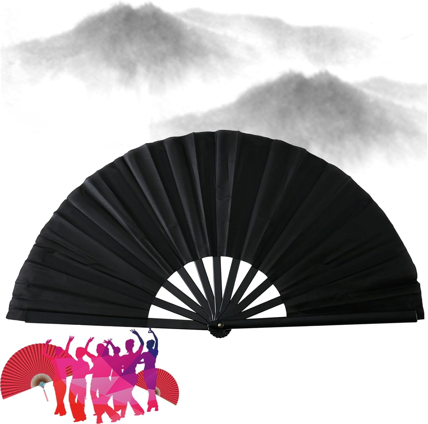 GlobaShun Line Dance Popping Fan, Boots on the Ground Hand Fan, Large ...
