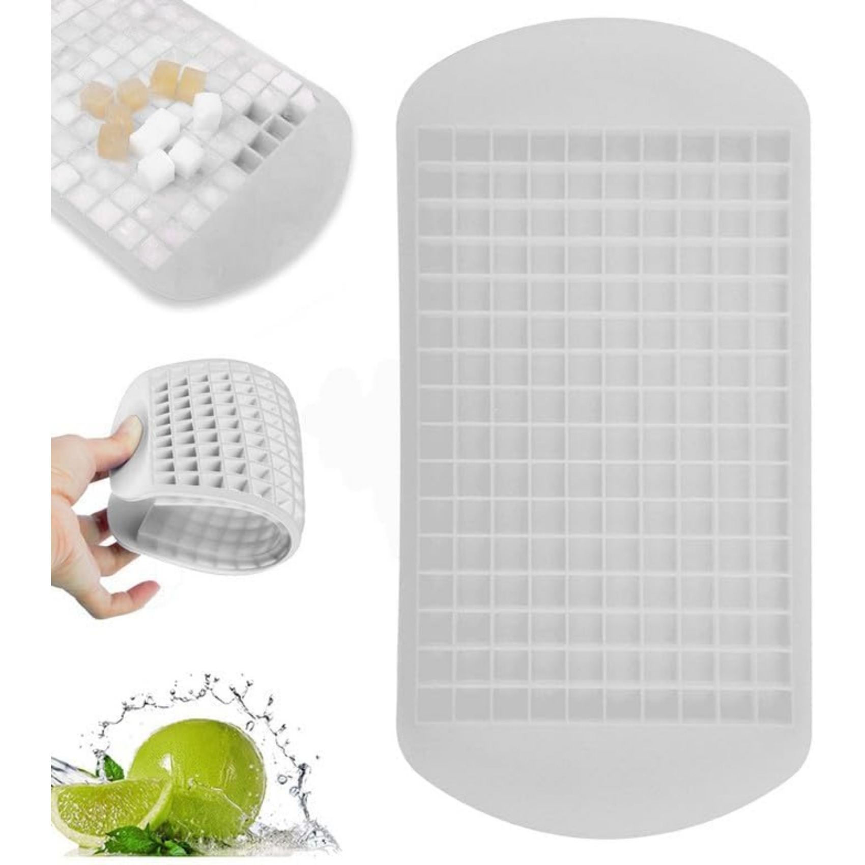 GlobaShun Mini Ice Cube Tray for Freezer, 160 Small Ice Cube Molds Easy ...