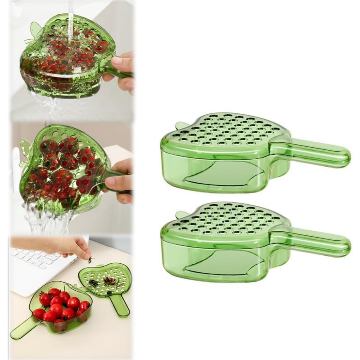 GlobaShun Multifunctional Fruit and Vegetable Washing Bowl with Lid ...